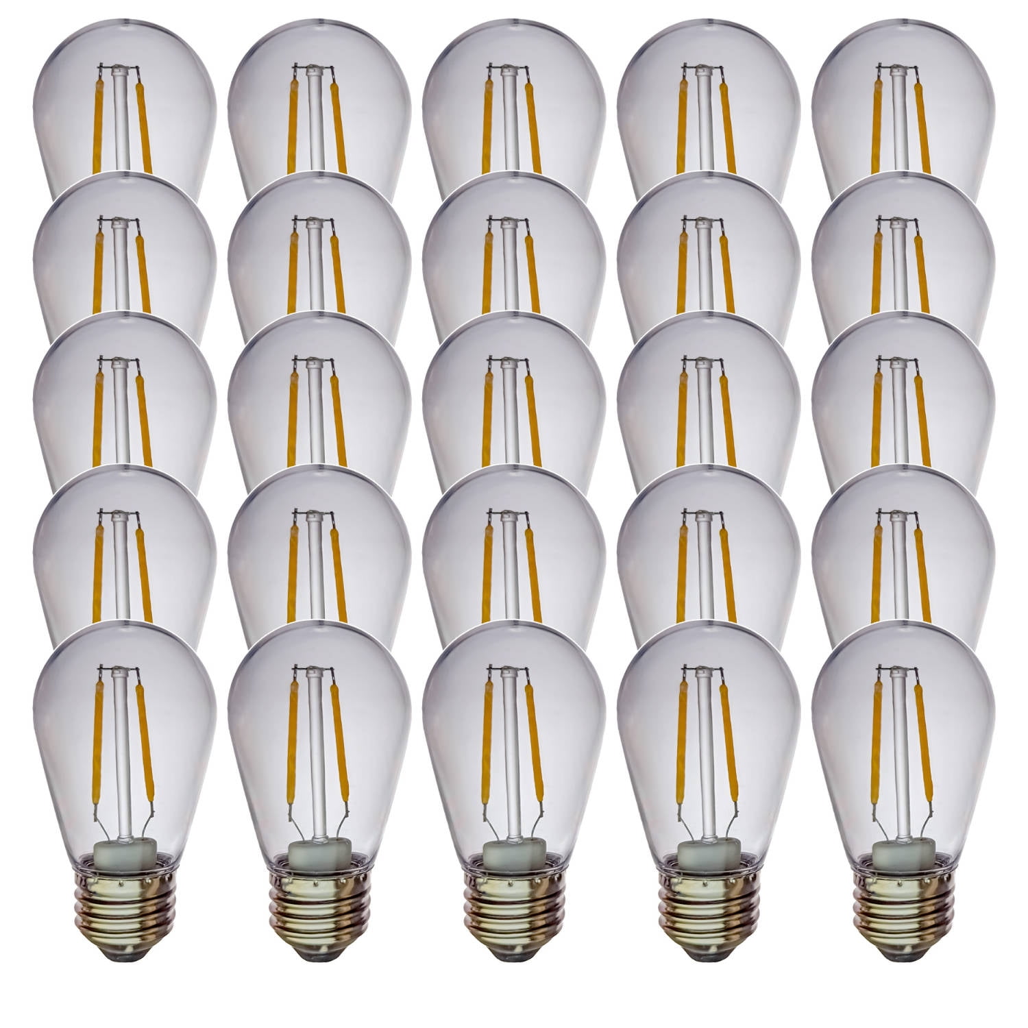 S14 WARM WHITE colored LED filament Plastic bulbs Box of 25 - Walmart.com