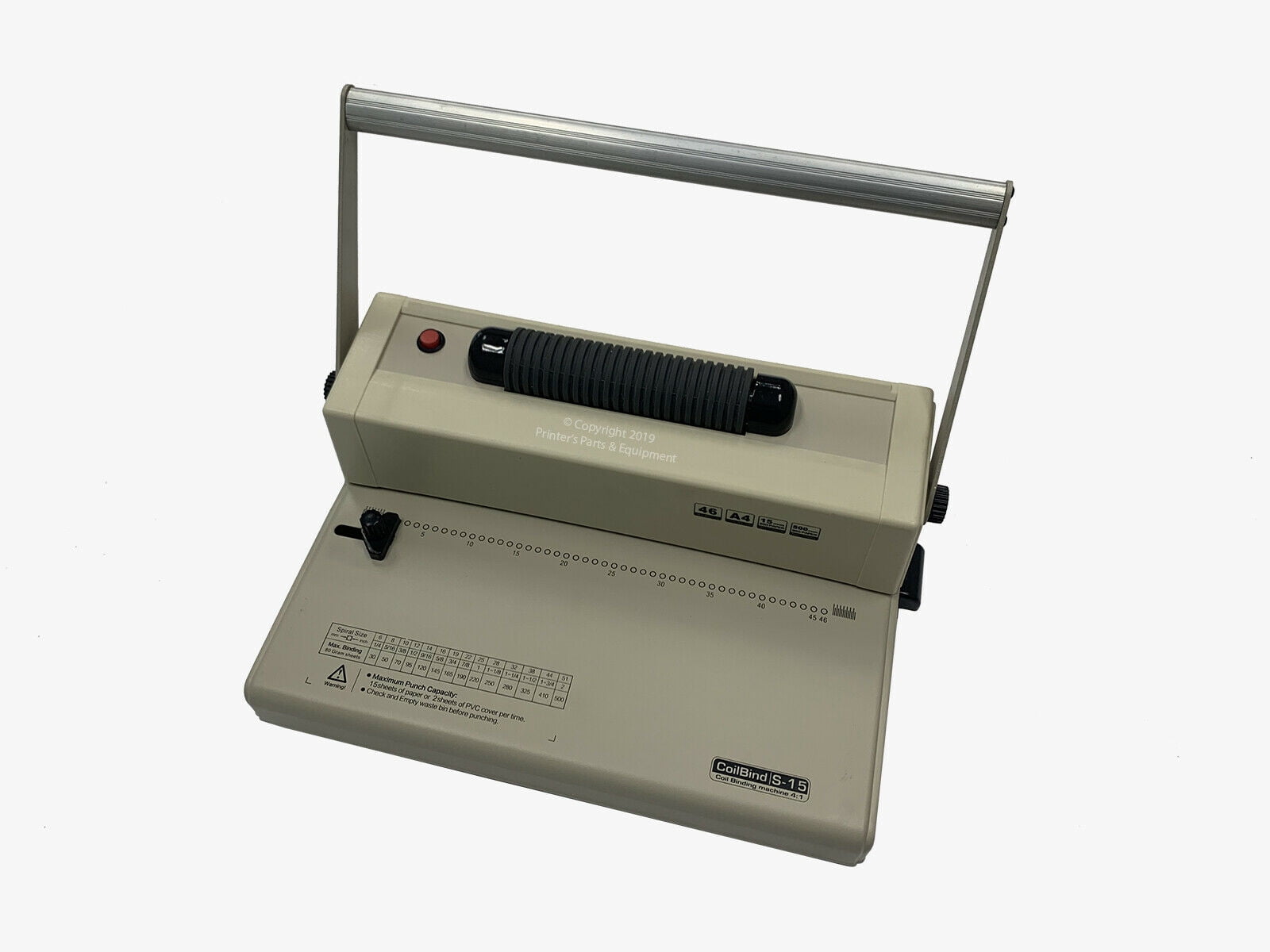 S15 Manual Coil Binding Machine with Electrical Inserter FREE Pliers ...