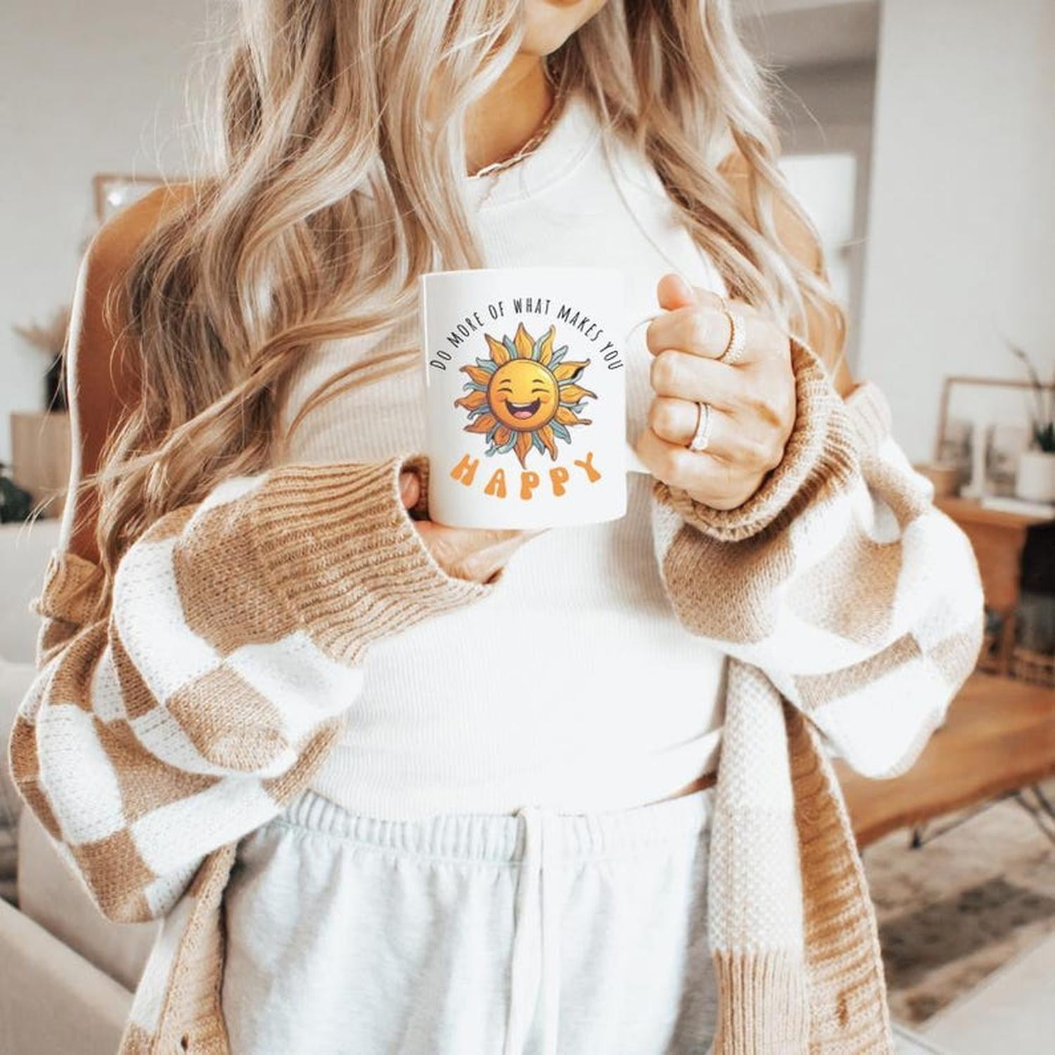 S1Miling Sun Coffee Mug, Positivity Gift Do What Makes You Happy ...