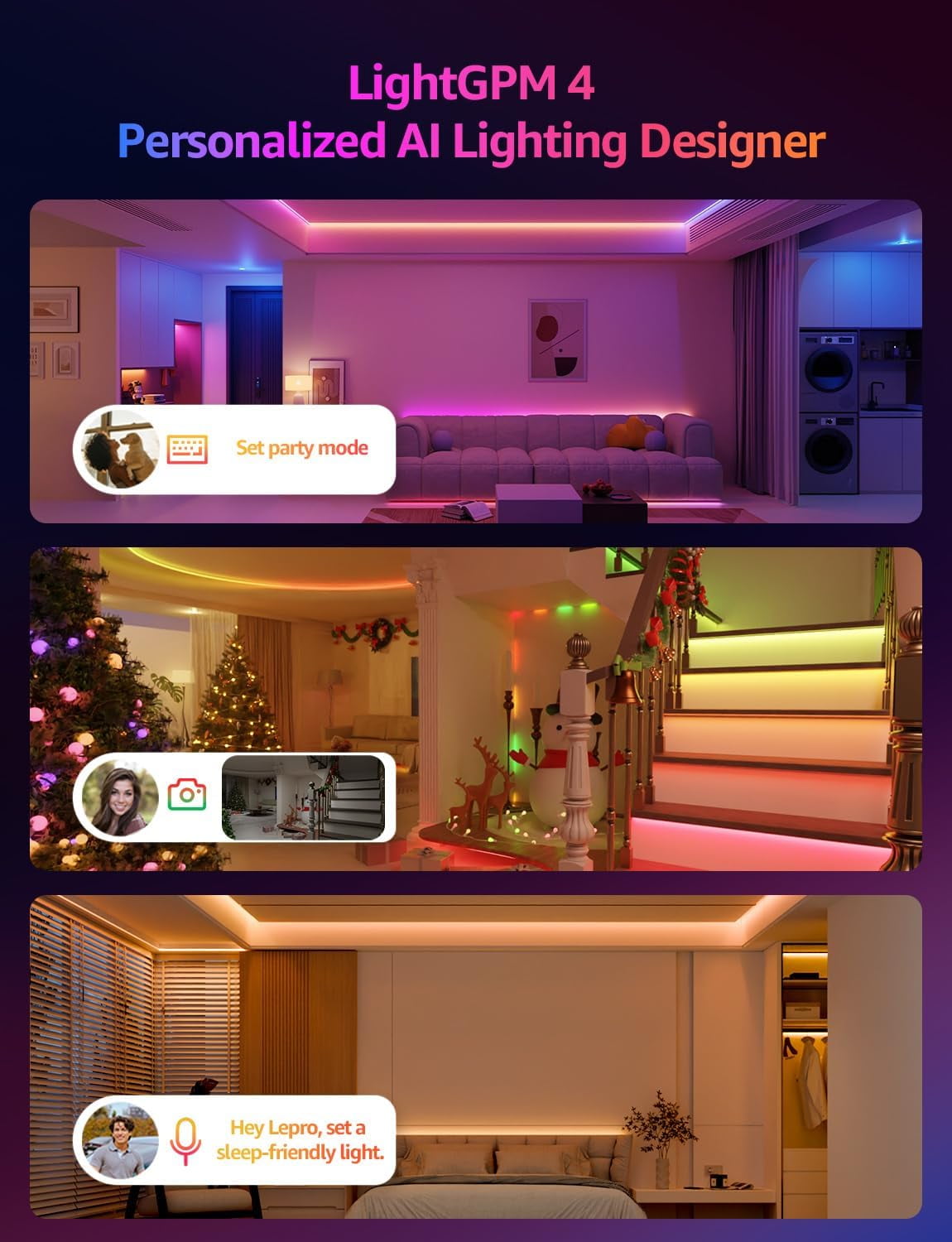 S2 AI Smart LED Strip Lights - 32.8ft RGBCW Light Strips with 2700K ...