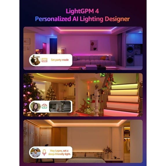 S2 AI Smart LED Strip Lights - 32.8ft RGBCW Light Strips with 2700K ...