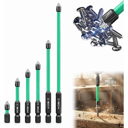 Geynutaly Magnetic Screwdriver Bit Set, Steel PH2 Drill Bits, Anti Slip ...