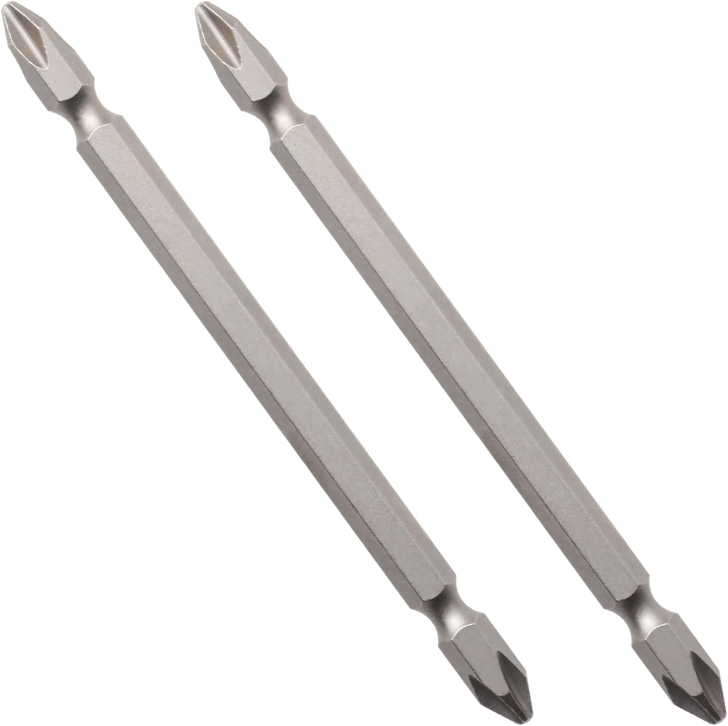 S2 Steel Screwdriver Bits, PH2 Phillips and Slotted Flat Head, Double ...