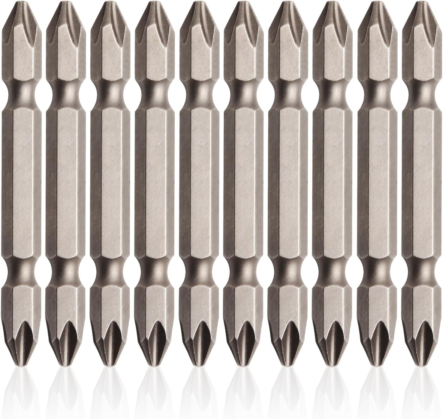 S2 Steel Screwdriver Bits, PH2 Phillips and Slotted Flat Head, Double ...