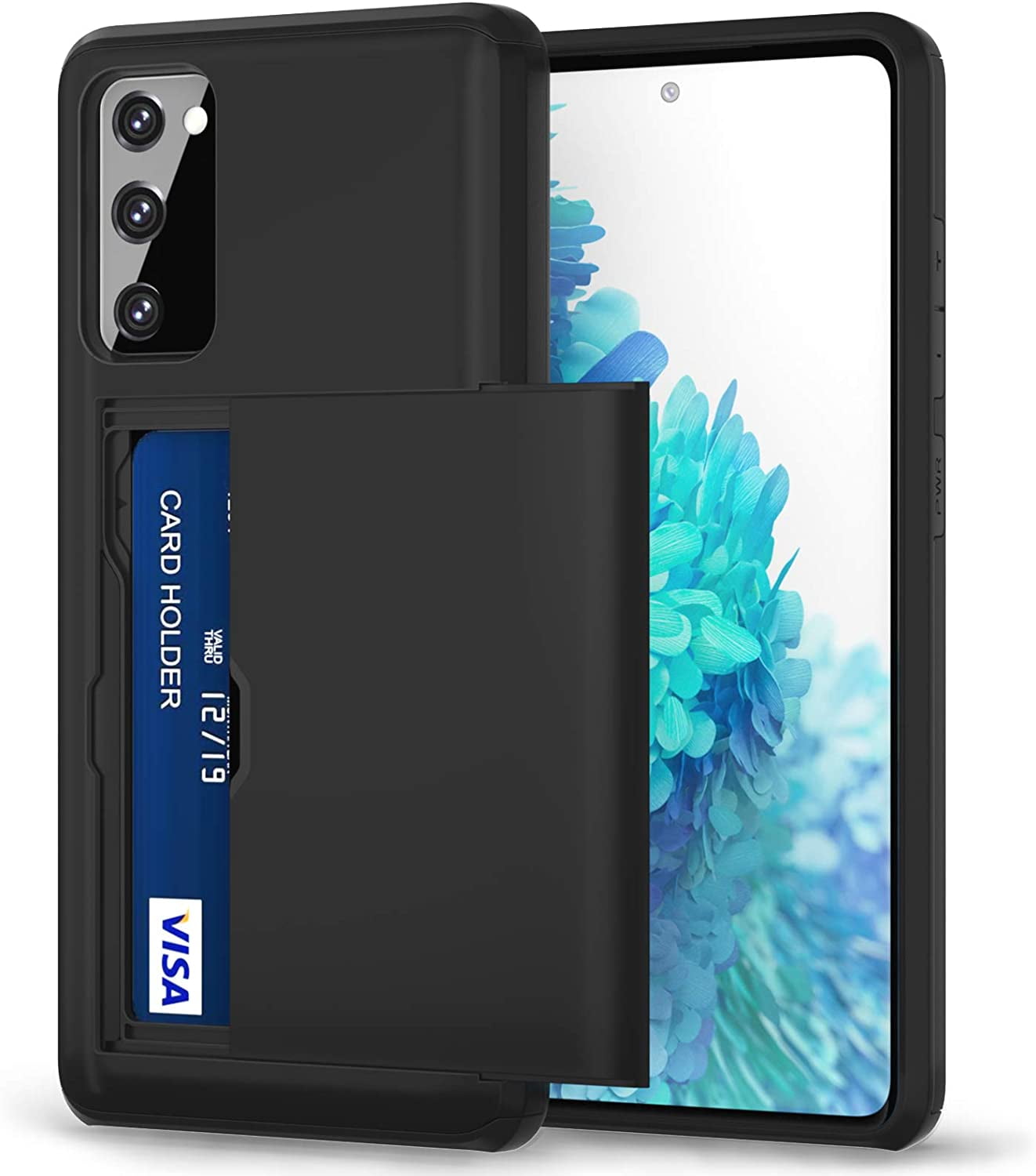 S20 FE Case, Galaxy S20 FE Case Credit Card IDs Holder Shell Wallet Case Sliding Back Pocket ...