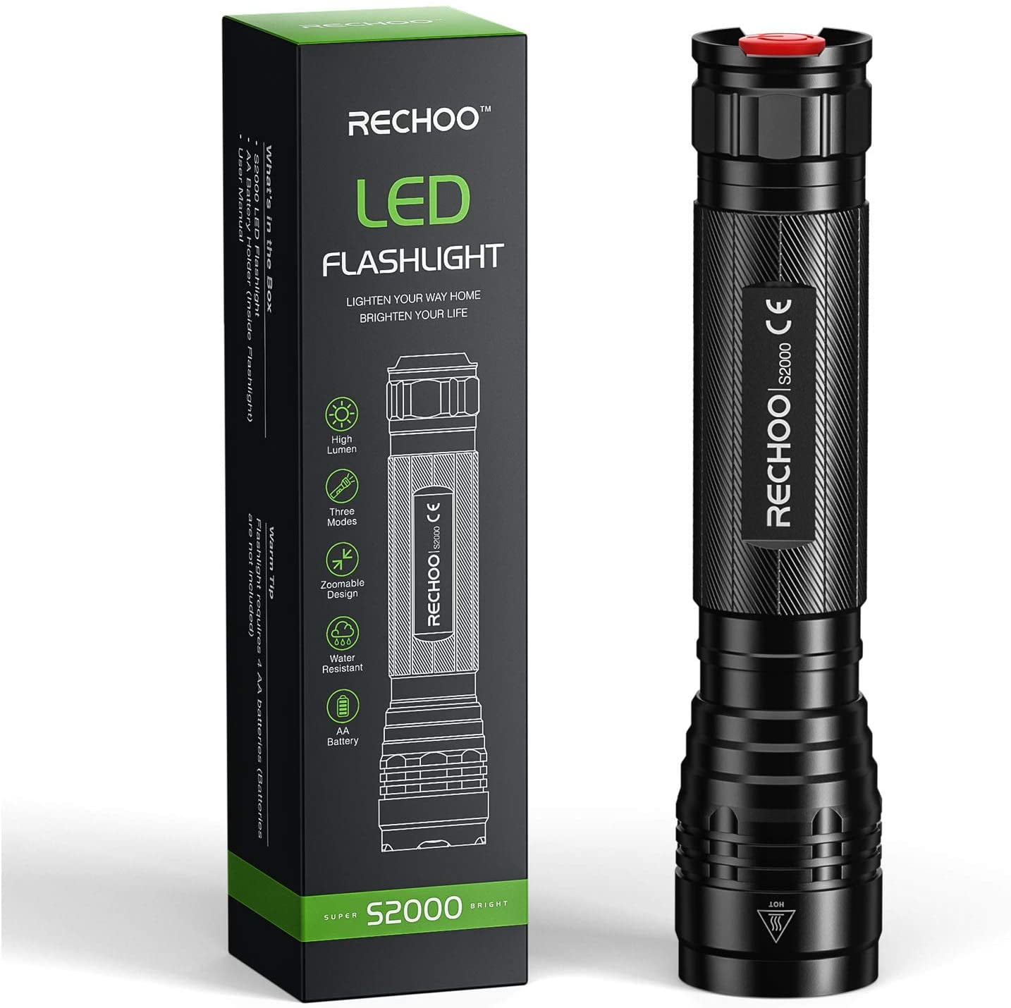 S2000 LED Flashlight High Lumens, Super Bright, Powerful, Mid-Size ...