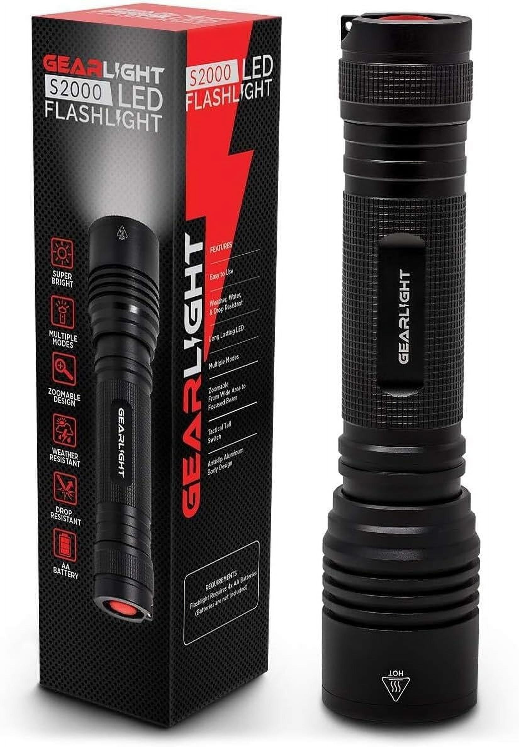 S2000 LED Flashlight High Lumens - Super Bright, Powerful, Mid-Size ...