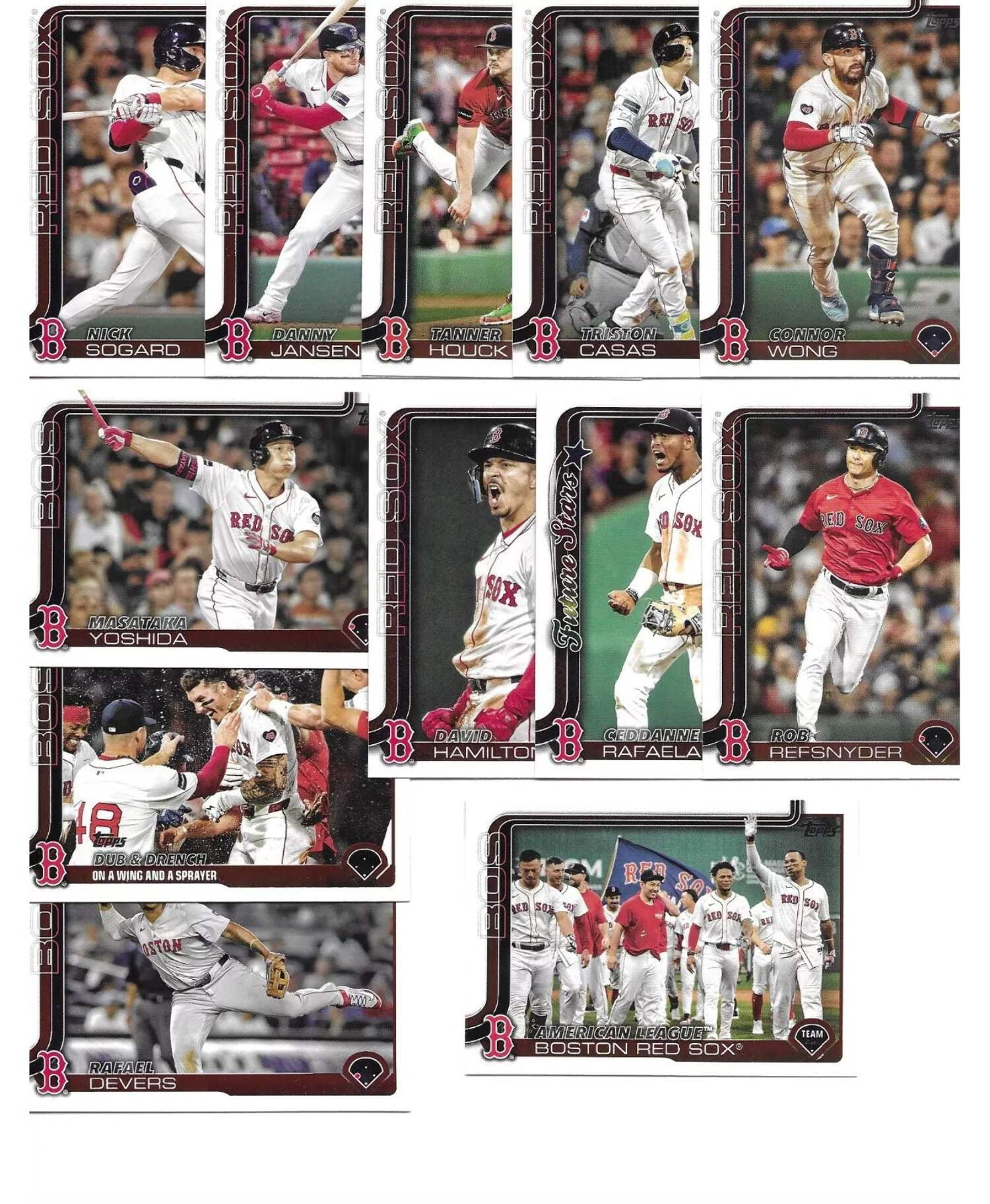 S2025 Topps Series 1 Baseball Team Set 12 Cards Red Sox Triston Casas ...