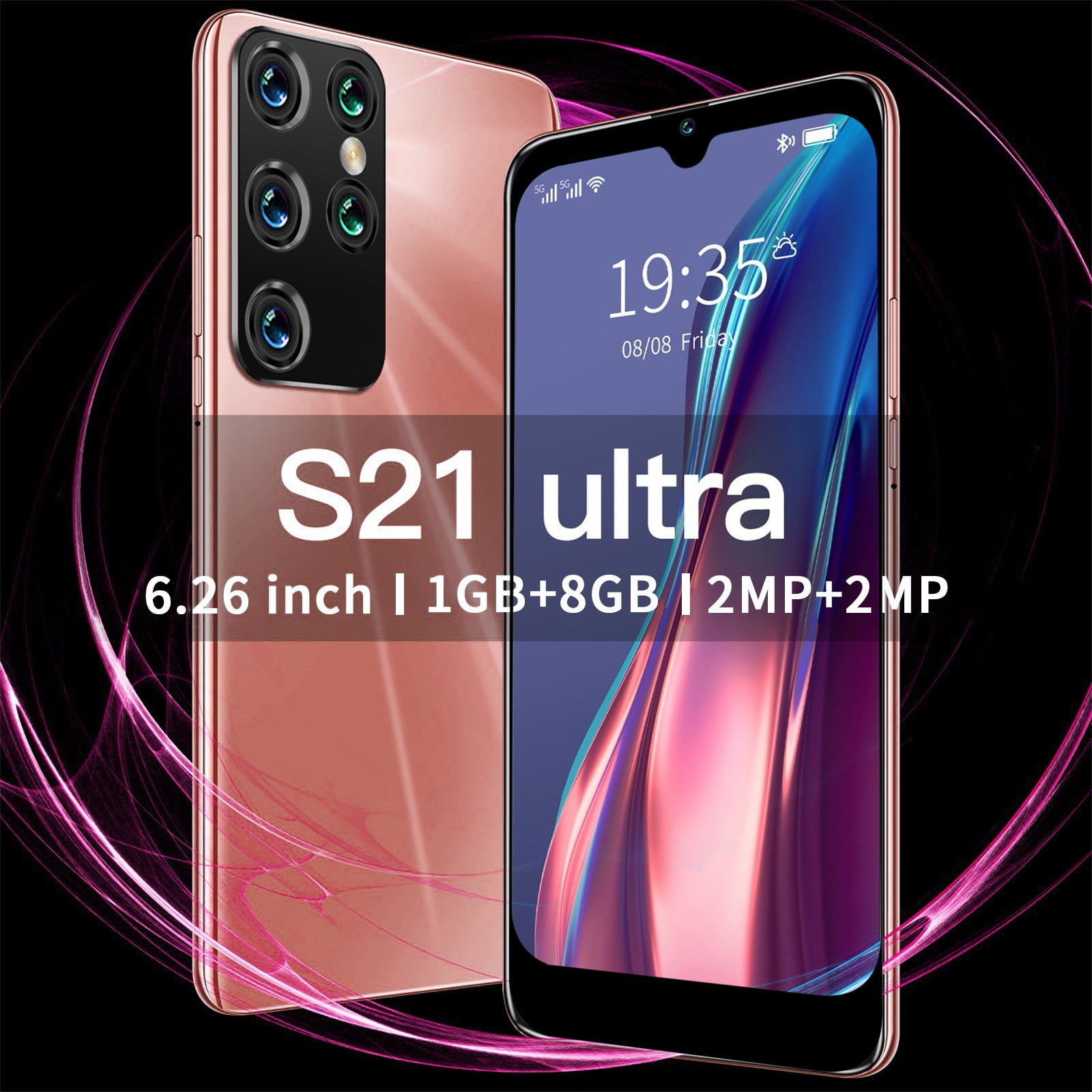 S21 Ultra 6.26 Inch Smartphone Face Unlock Full Screen Android 8.0 1G ...