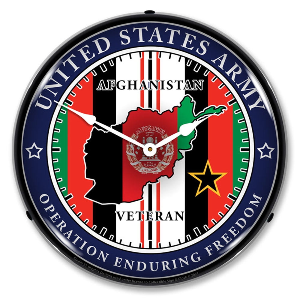 Army Veteran Operation Enduring Freedom LED Wall Clock, Military Patch ...