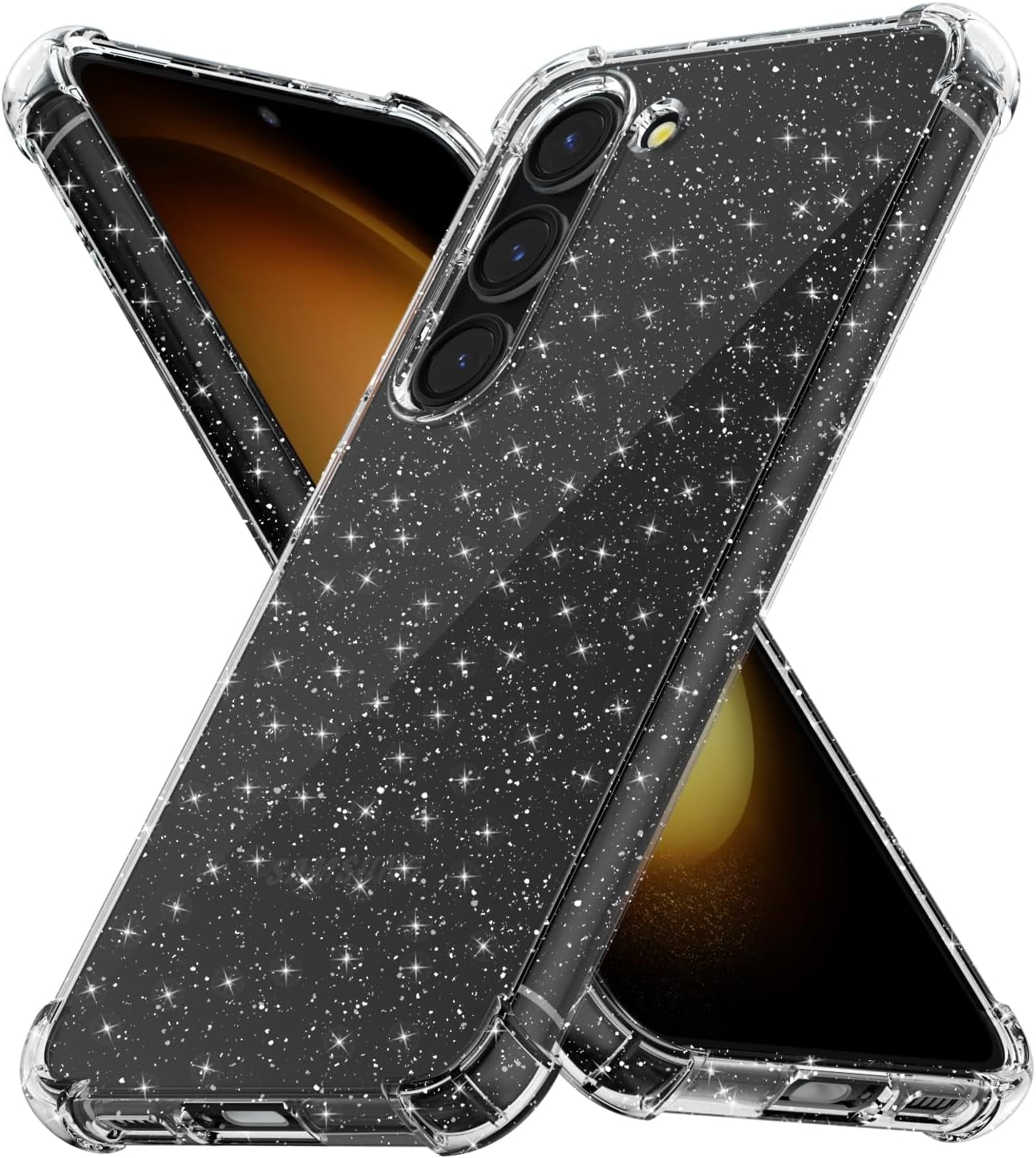 for S23 Plus Case Clear Glitter, Cute Sparkle Bling Sparkly Shiny Cover ...