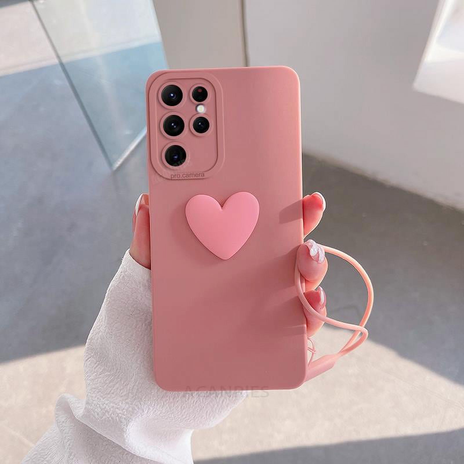 S23ultra Cute 3D Love Heart Silicone Case For Samsung Galaxy S24 S23 S22 Ultra S21 Plus S20 Fe ...