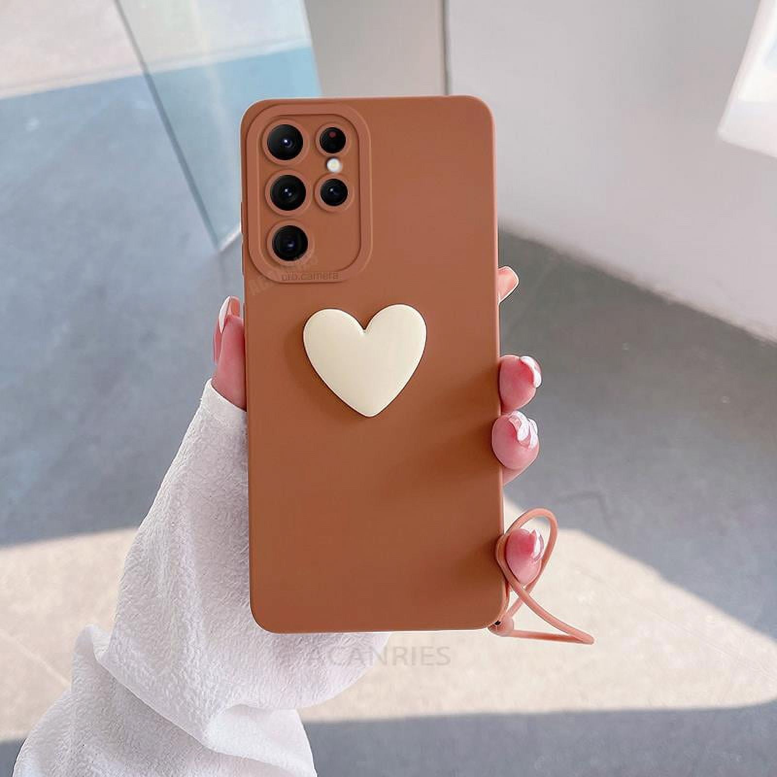 S23ultra Cute 3D Love Heart Silicone Case For Samsung Galaxy S24 S23 S22 Ultra S21 Plus S20 Fe ...