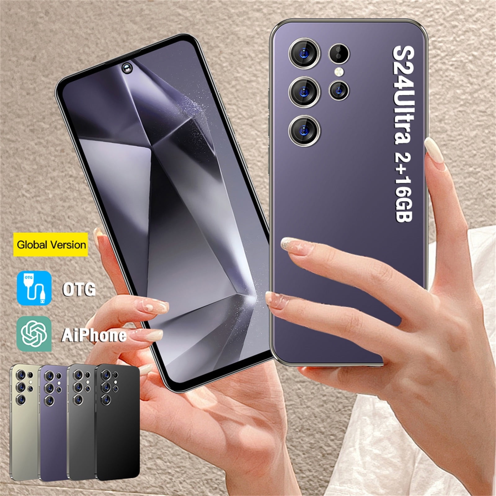 S24 Smartphone 6.8-inch HD Standby Card Slot 2+16G Memory 3000mAh ...