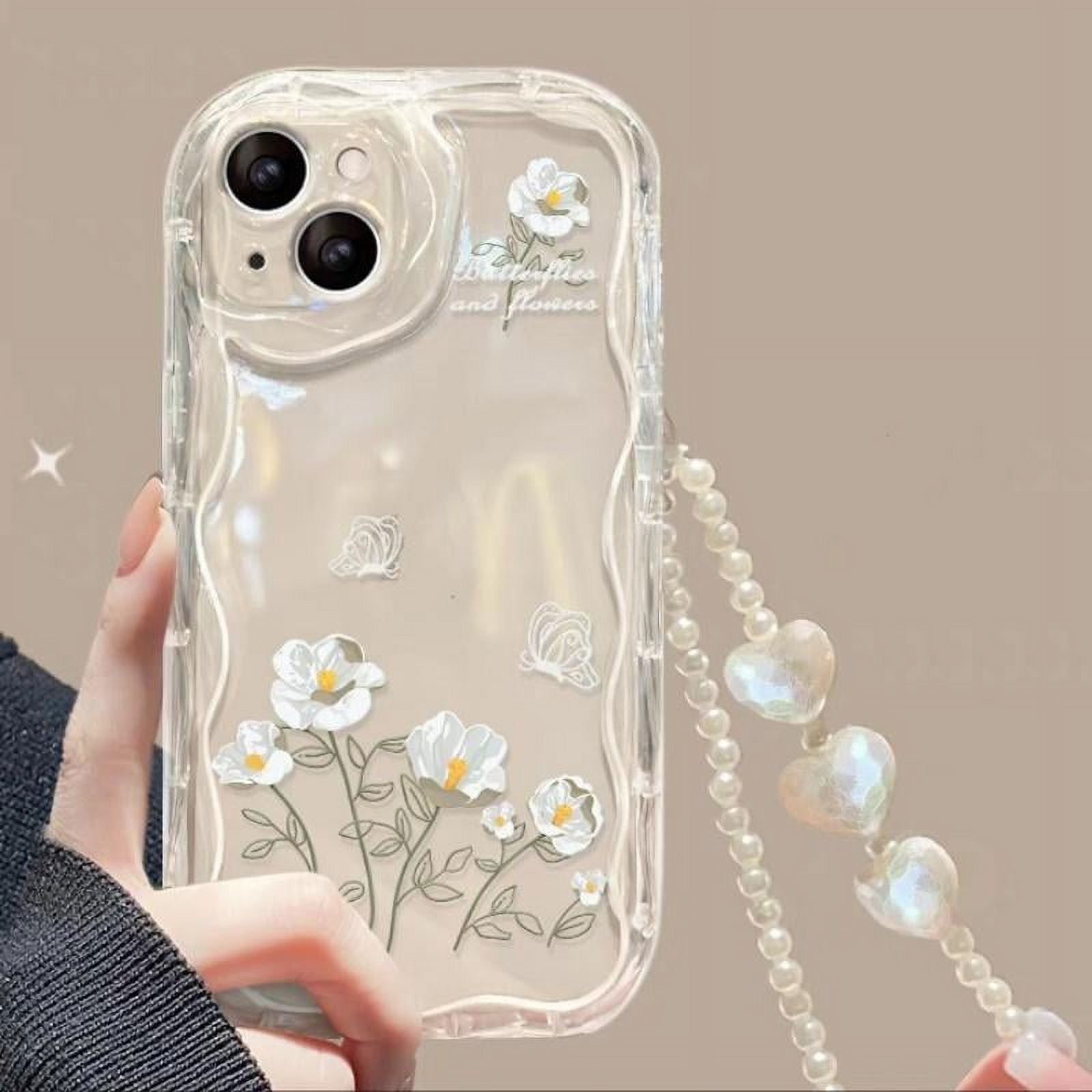 S24 Ultra 3D Flower Chain Lanyard Phone Case For Samsung Galaxy A54 5G A55 A35 A25 A15 Soft Wavy ...