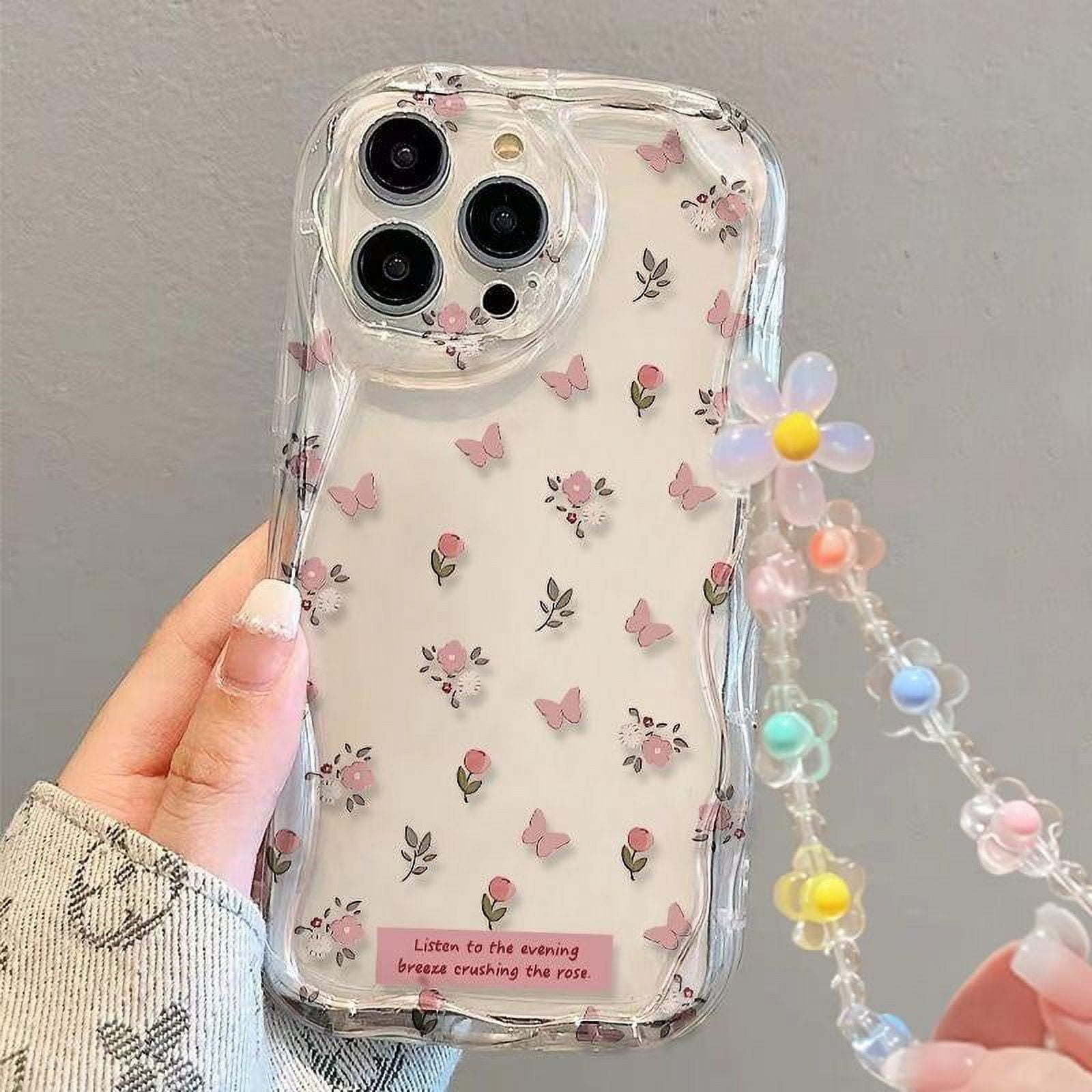 S24 Ultra 3D Flower Chain Lanyard Phone Case For Samsung Galaxy A54 5G A55 A35 A25 A15 Soft Wavy ...