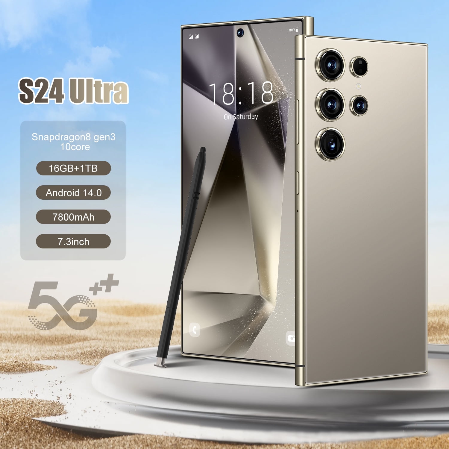 S24 Ultra 5G, 16GB RAM 1TB ROM + TF Expansion, 7.3" FHD+ Display, 108MP ...