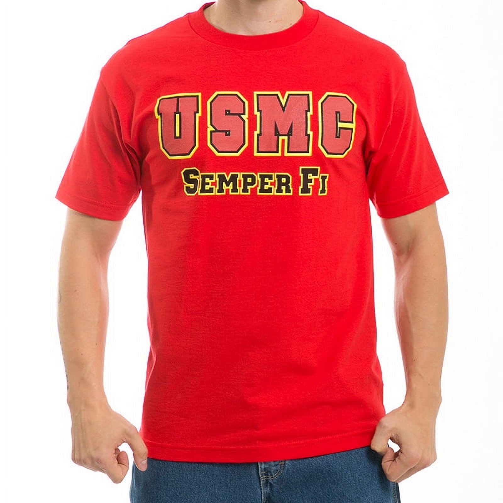 S25-USM-RED-03 Classic Military T-Shirt, USMC, Red, Large - Walmart.com