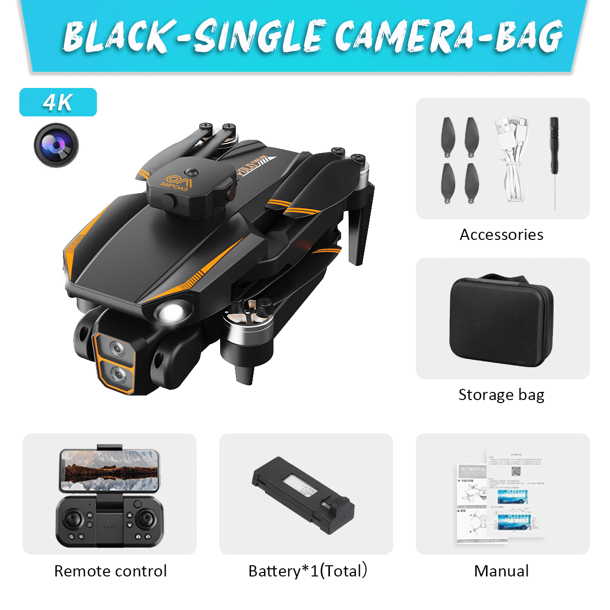 S26 Drone GPS 8K Dual Camera Brushless Aerial Photography Obstacle Avoidance Quadcopter Optical ...