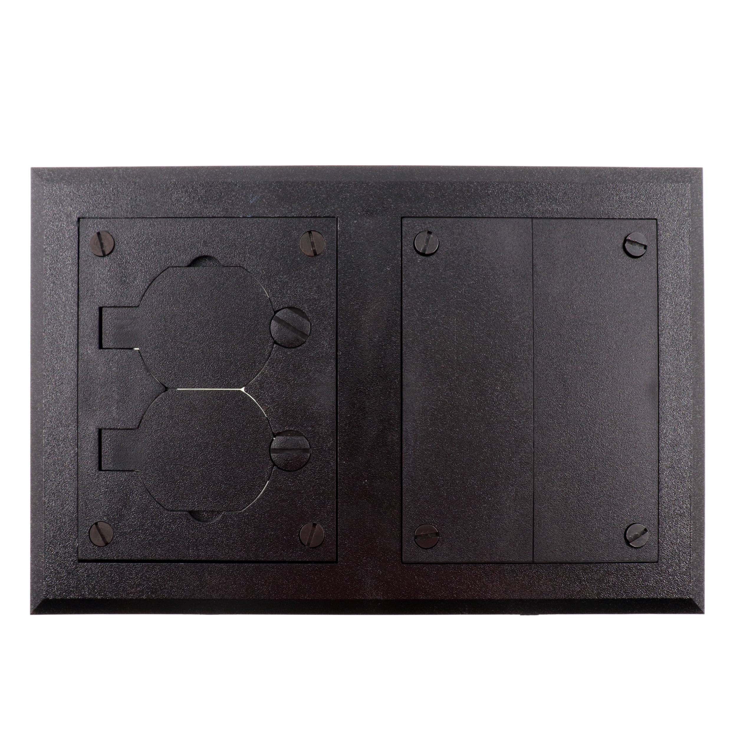 S265 Floor Box Cover Plate Kit, Receptalce Plate, Blank, 2-Gang, Black ...