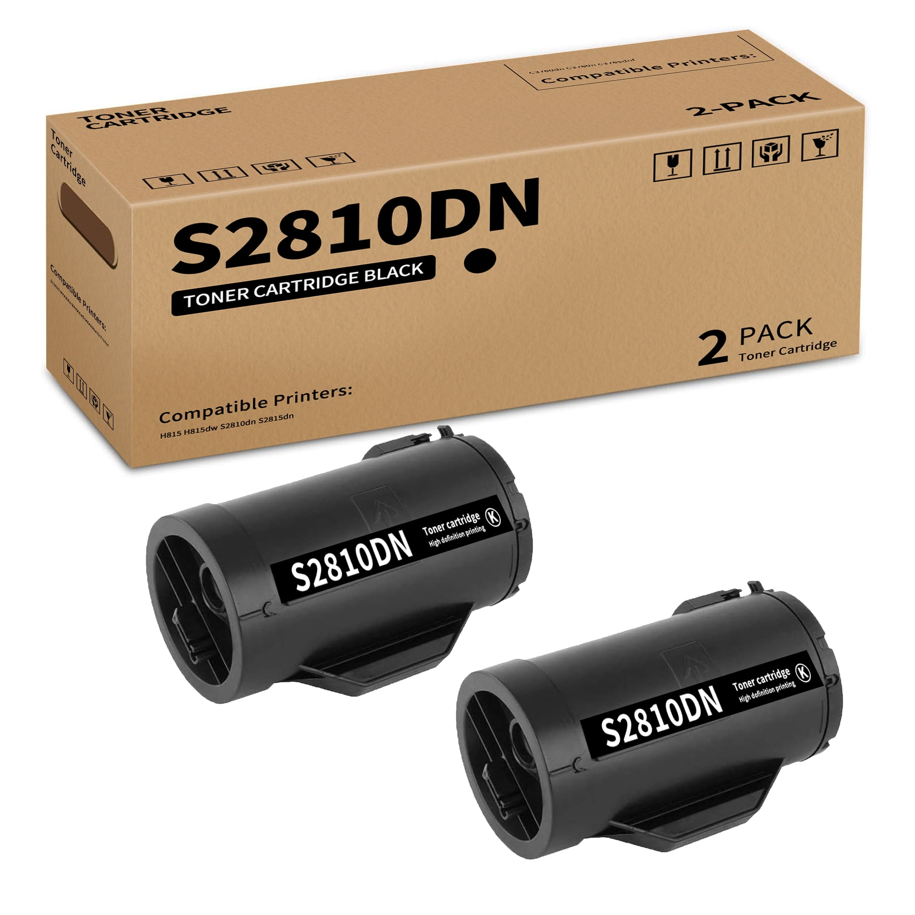 S2810DN High Yield Black 2 Pack Toner Cartridge Replacement for DELL ...