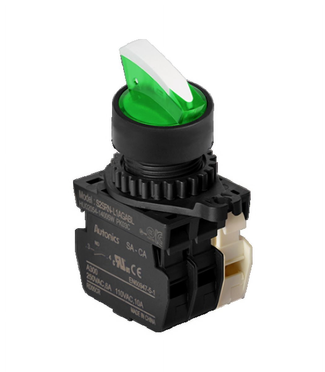 S2SR-S6W2A Autonics Seletor Switches Ø22/25, 3 Positions, Auto Spring ...