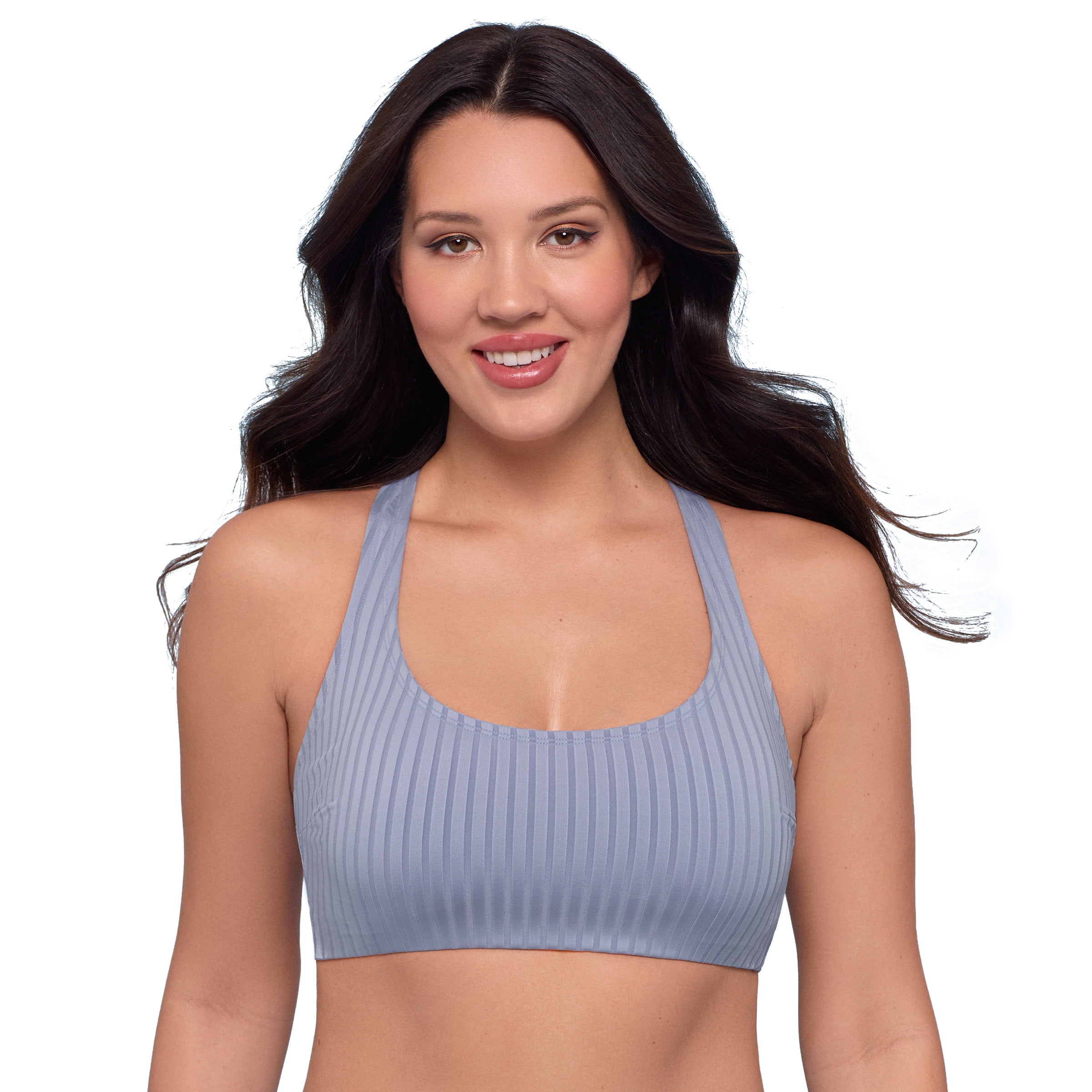 S3 Swim Sculpting Ribbed Scoopneck Crossback Bralette Bikini Top - Sculpt, Support, Smooth ...