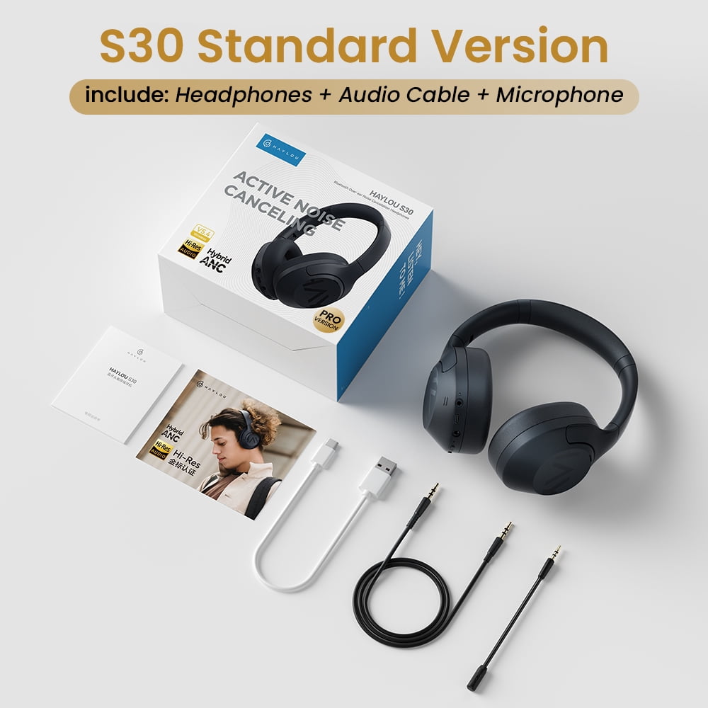 S30 Wireless Bluetooth 5.4 Headphones 43dB Adaptive Noise Cancelling ...