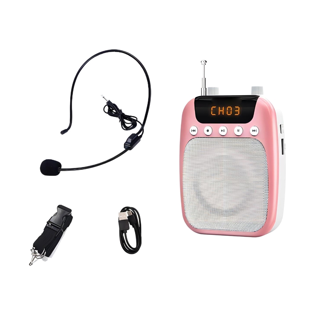 S358 Voice Amplifier With Microphone 2500mAh Rechargeable and Support For Teachers, Guides ...