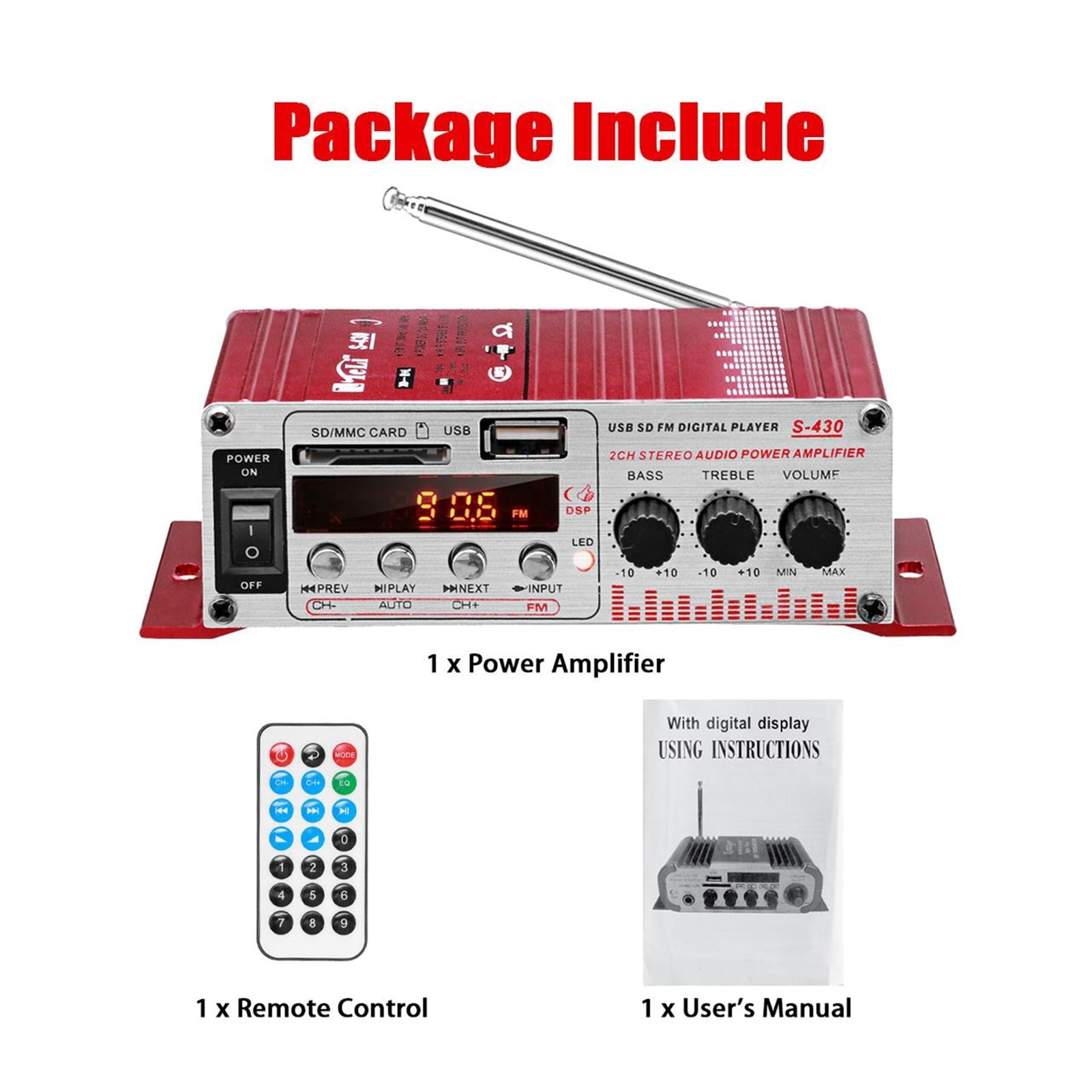 S430 600W Audio Home Digital Amplifiers LCD Display Car Audio Bass ...