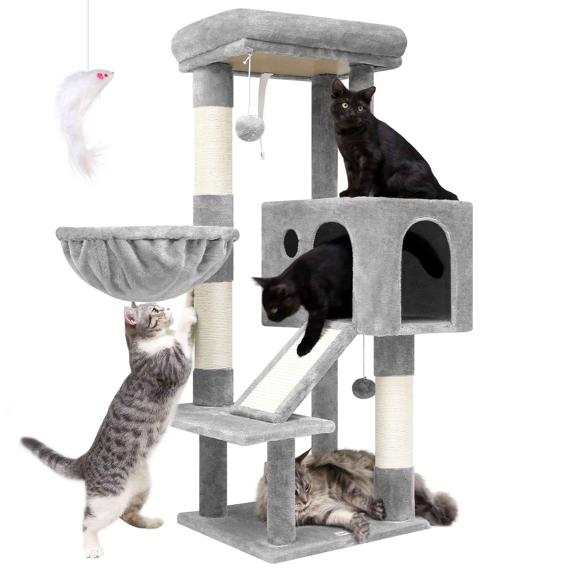 S45 Heavy Duty 45-inch Corner Cat Tree Tower for Indoor Cats - Sturdy ...