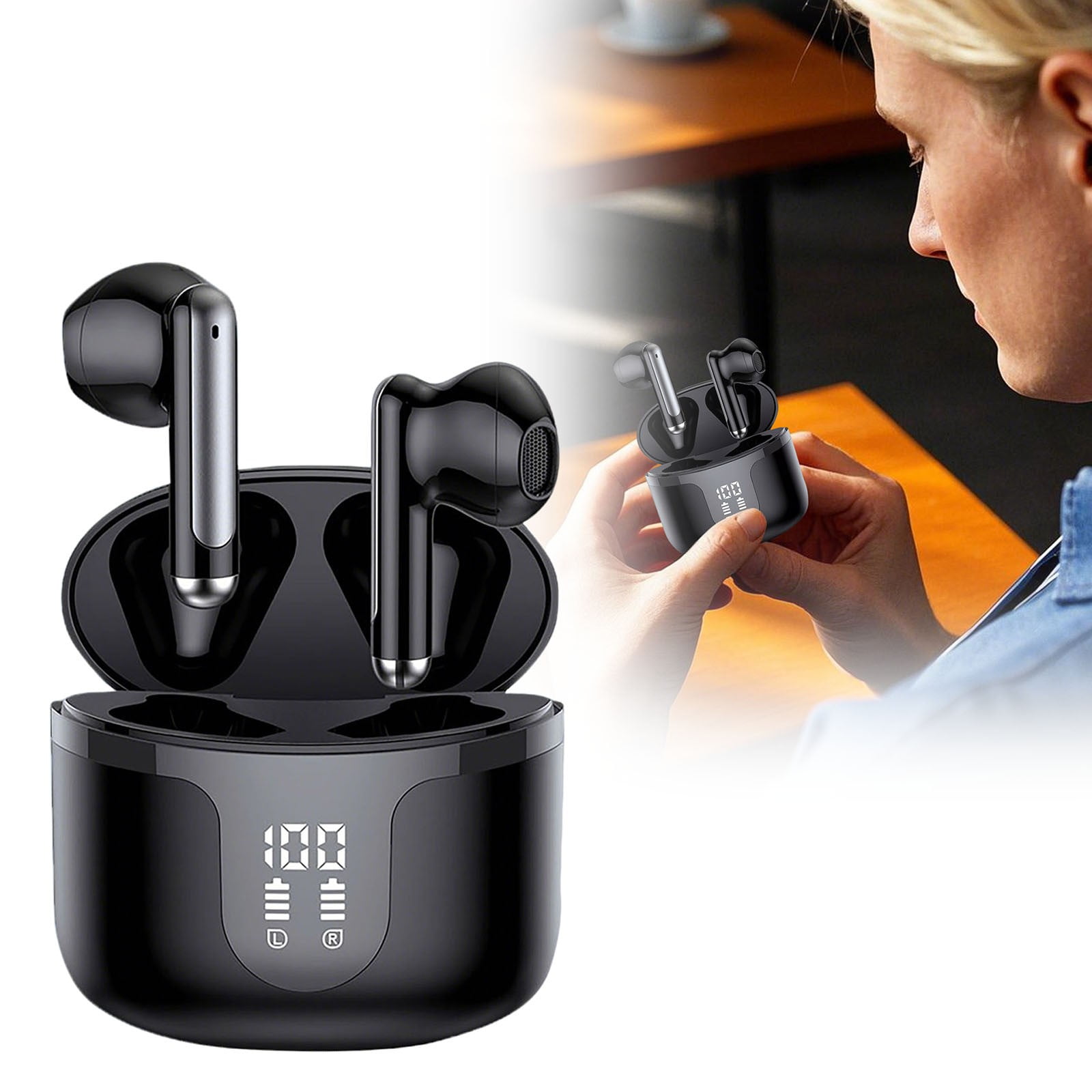 S47 Wireless Headset with Advanced Noise Cancellation Technology for Immersive Music and Gaming ...