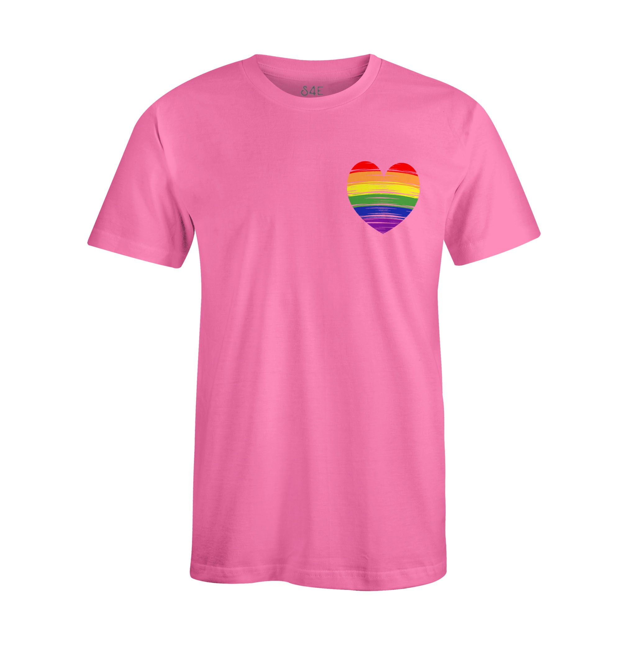 S4E Men's Gay Rainbow Heart LGBTQ Pride T-Shirt XXXX-Large Azalea Pink ...