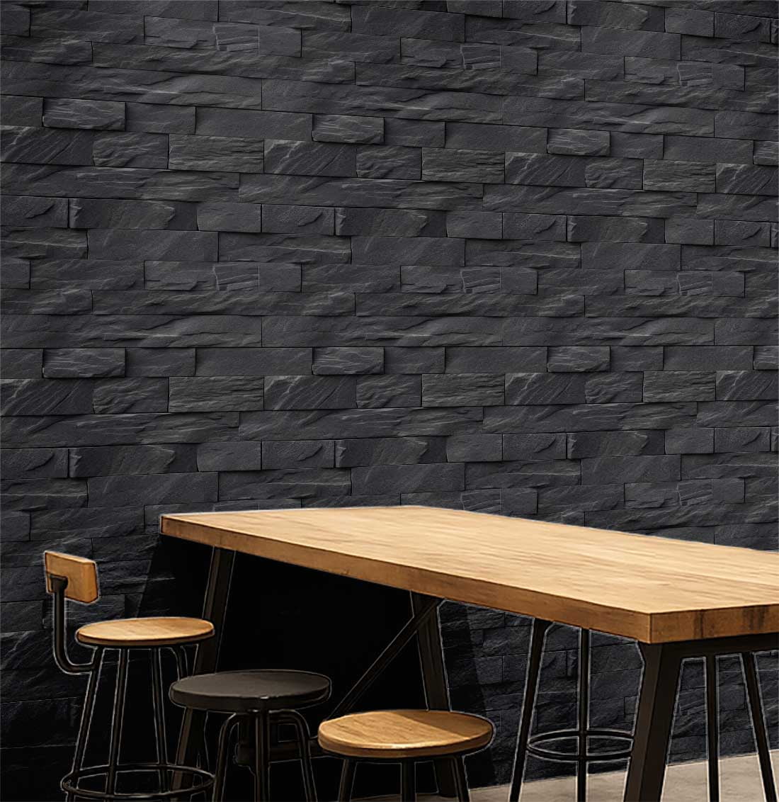 S4Sassy 3D Stone Tile Texture Tile Wallpaper- Commercial Space Wall ...
