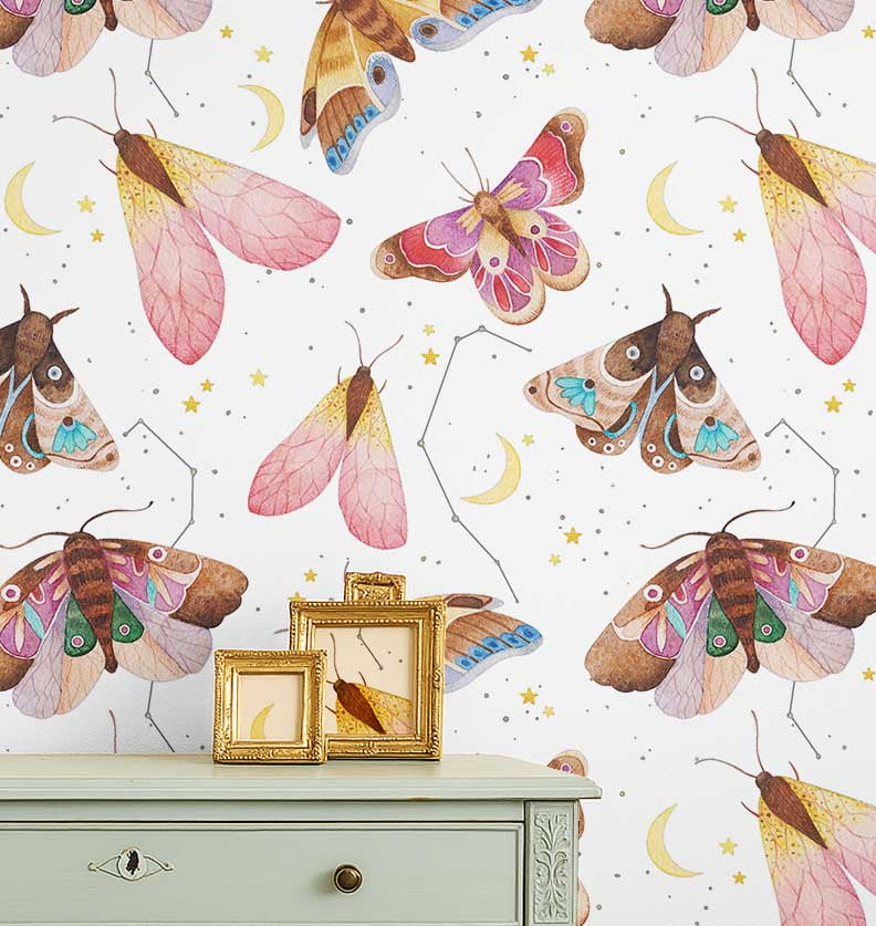 S4Sassy Animal Wallpaper - White Wall Covering, 25" X 240" Self ...
