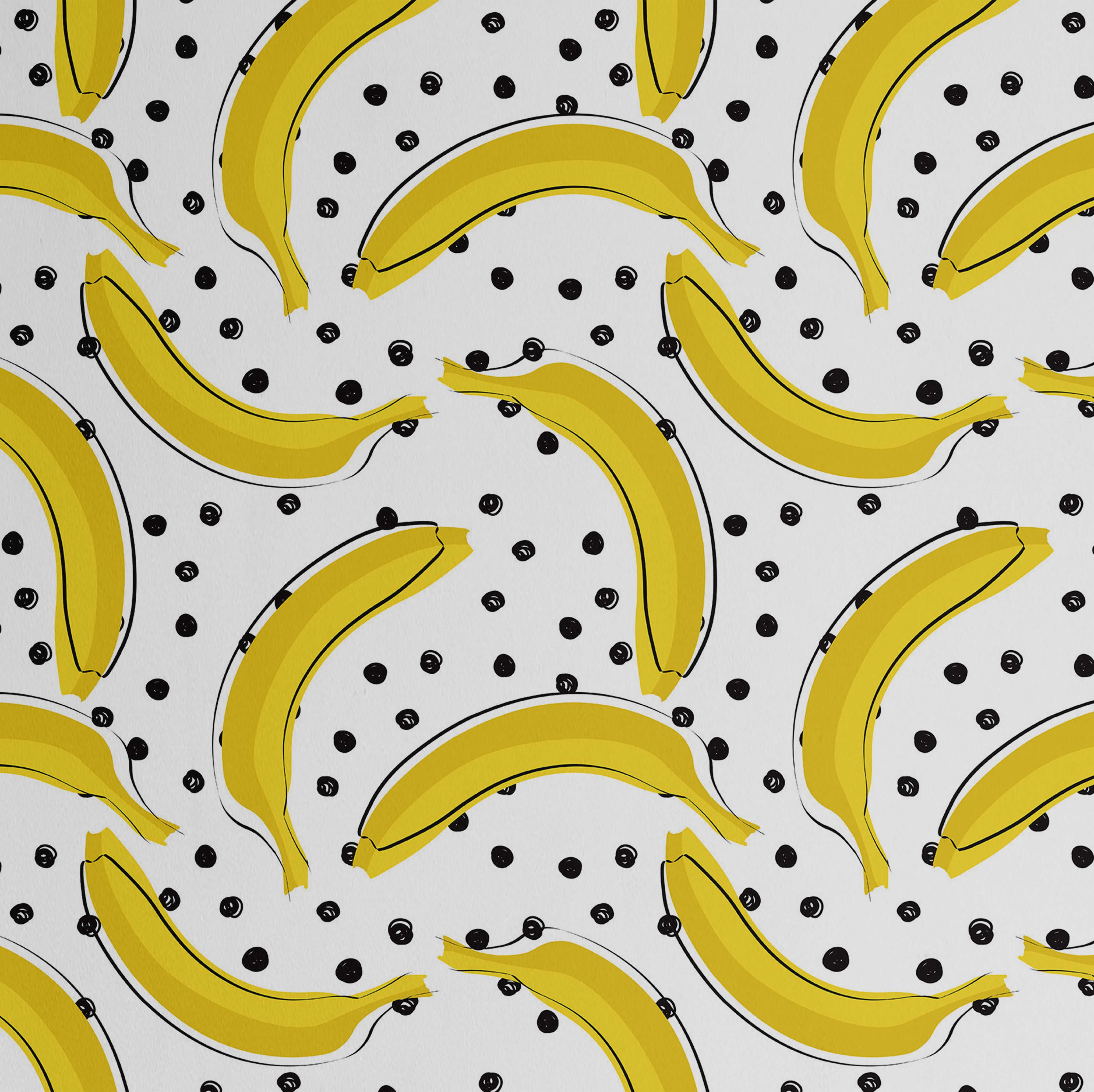 S4Sassy Banana Print Wallpaper - Yellow Wall Covering, 25" X 240" Self ...