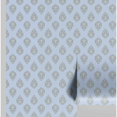 S4Sassy Floral Vine Wallpaper - Blue Wall Covering, 25" x 360" Self ...