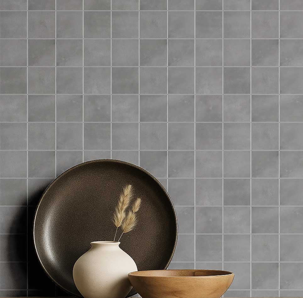 S4Sassy Classic Tile Wallpaper - Gray Wall Covering, 25" X 60" Self ...