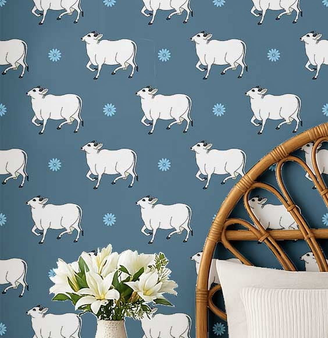S4Sassy Cow Animal Print Wallpaper - Asian Style Wall Covering, 25" X ...