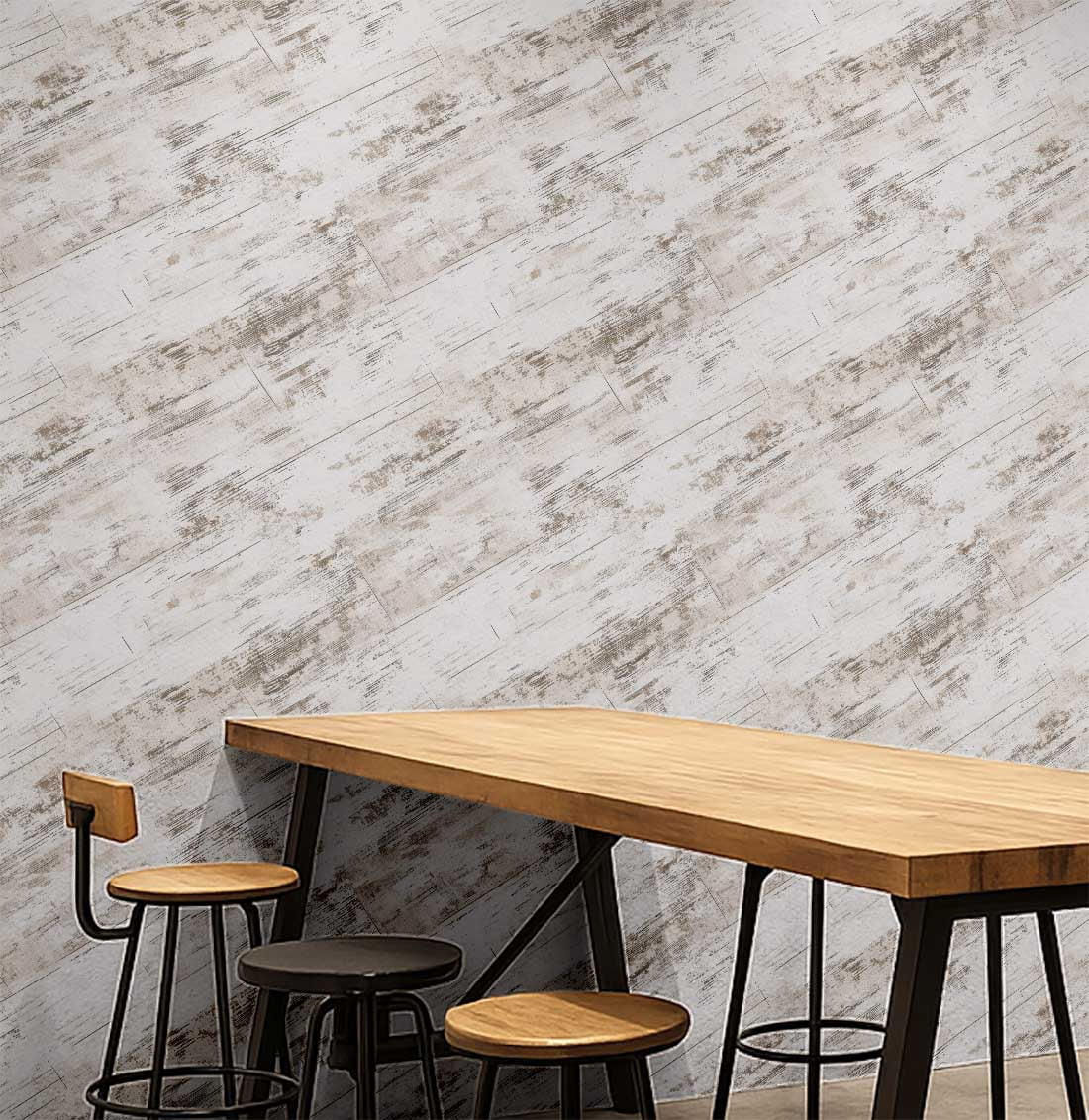 S4Sassy Diagonal Rustic Wood Wallpaper- Commercial Space Wall Covering ...