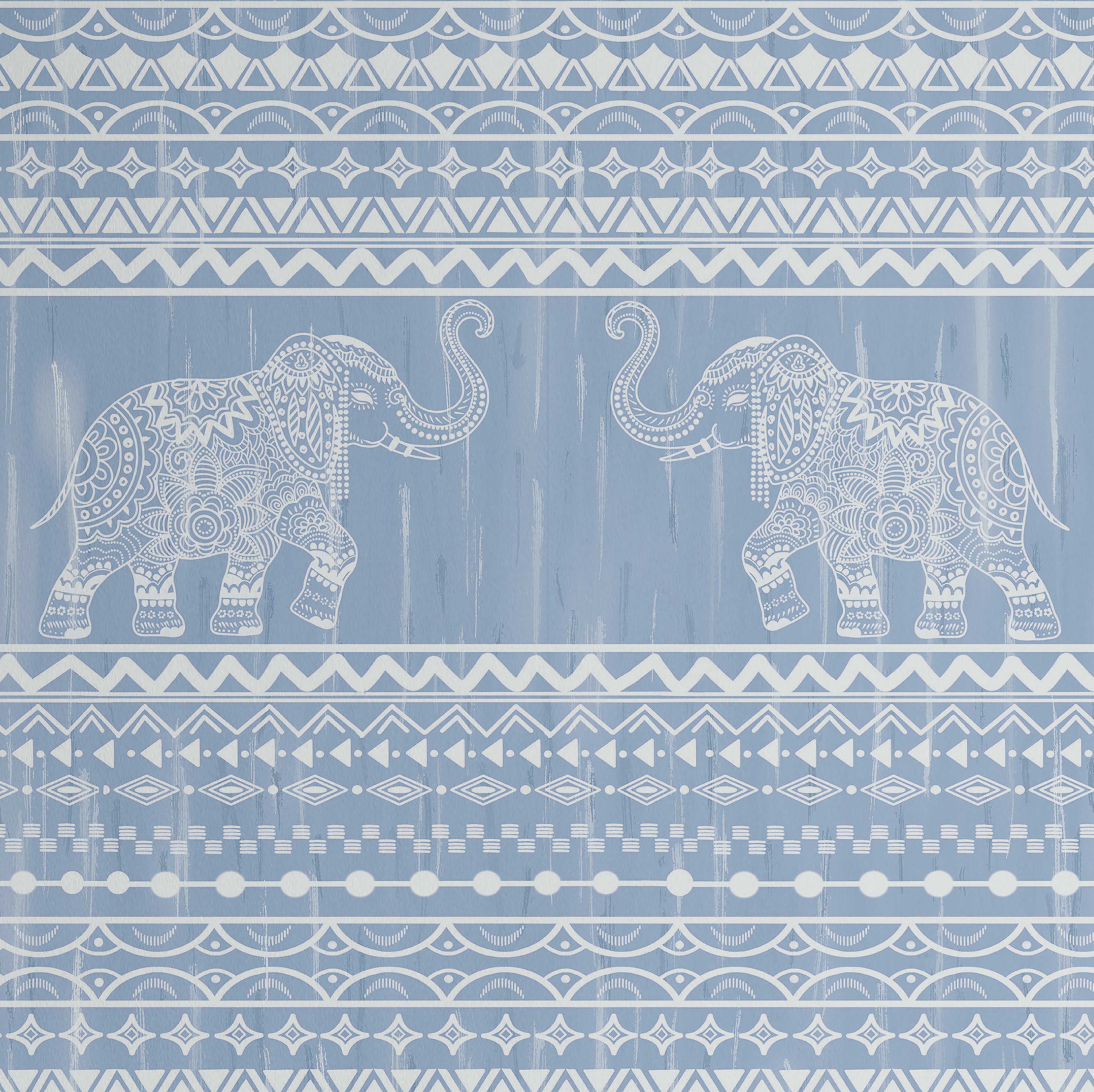 S4Sassy Elephant Tribal Wallpaper - Asian Style Wall Covering, 25" X ...