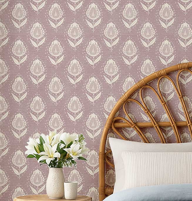 S4Sassy Ethnic Paisley Leaf Wallpaper- Asian Style Walls Covering, 25 x ...