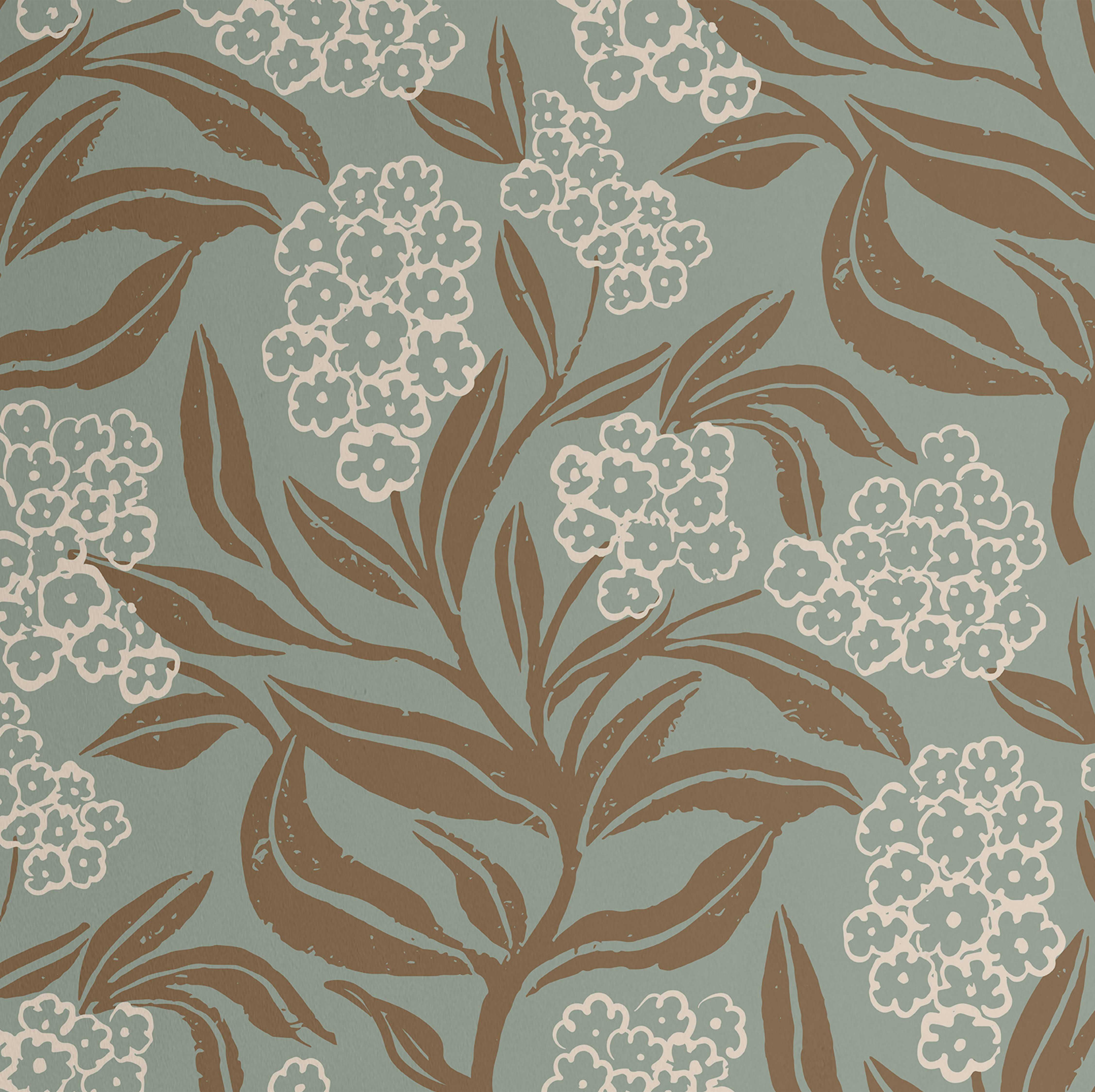 S4Sassy Floral Cluster Wallpaper - Green Wall Covering, 25" x 240" Self ...