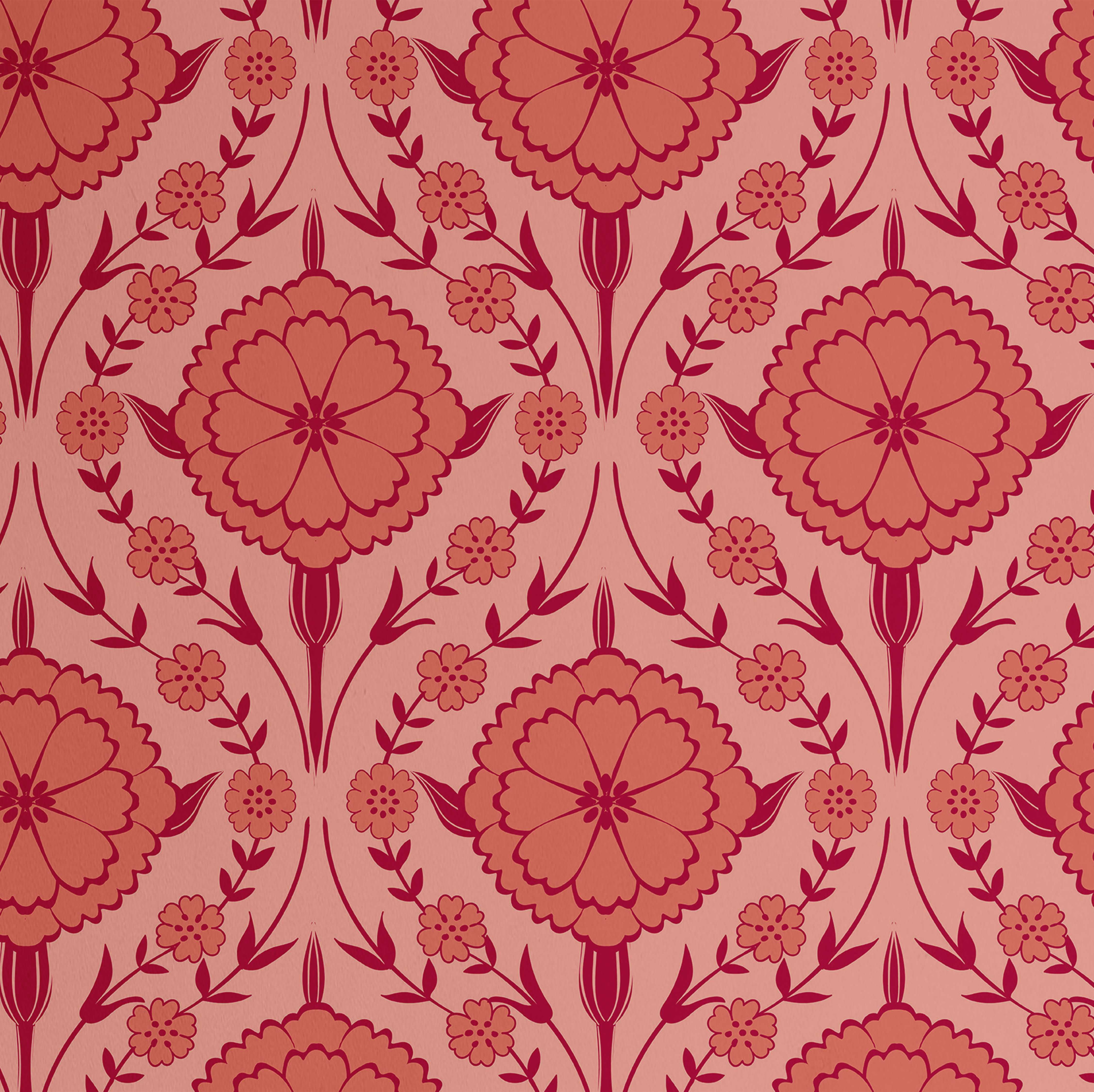 S4Sassy Floral Wallpaper - Asian Style Wall Covering, 25" x 120" Self ...