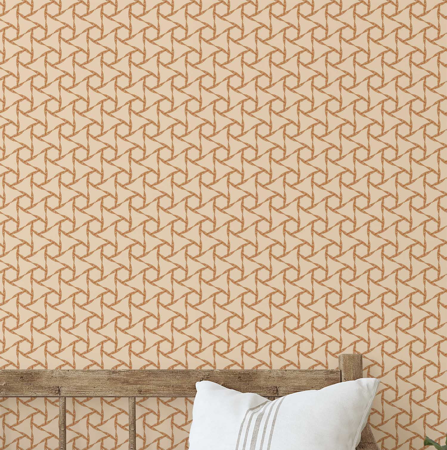 S4Sassy Geometric Knot Pattern Wallpaper Beige Walls Covering, 25" x ...