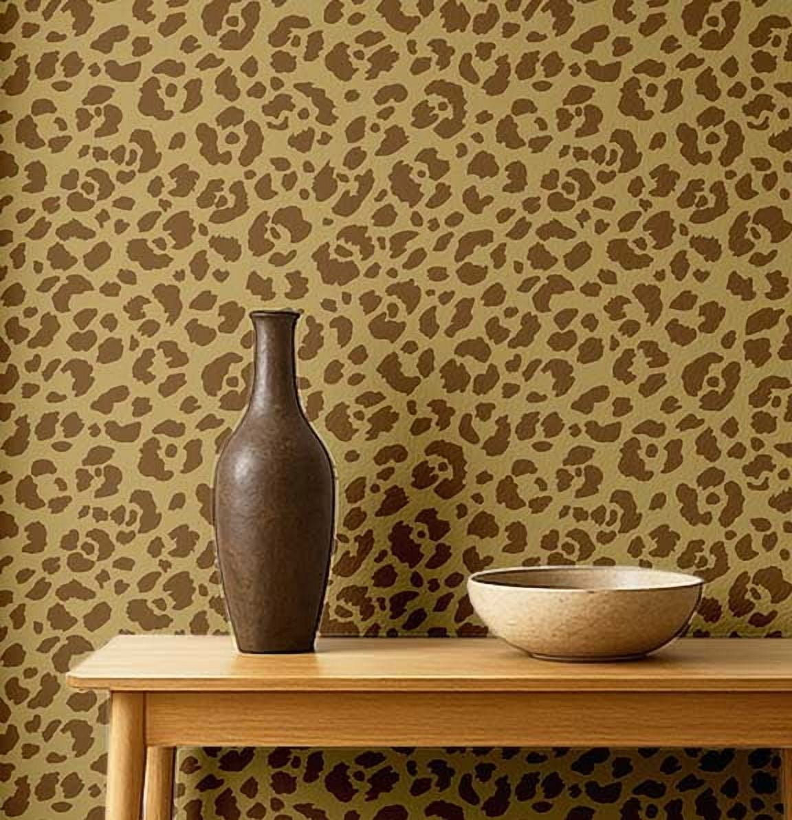 S4Sassy Leopard Print Wallpaper- Beige Animal Theme Removable Walls ...