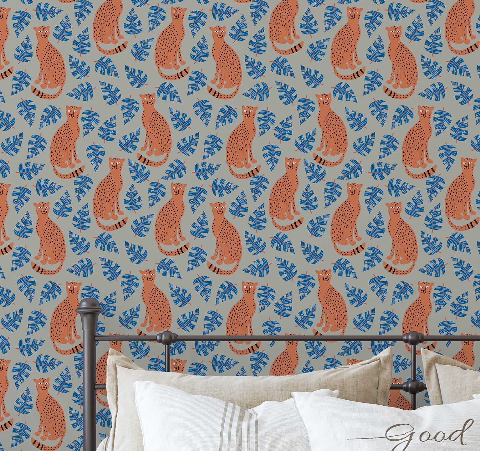 S4Sassy Leopard Safari Print Wallpaper- Jungle Removable Wall Covering ...