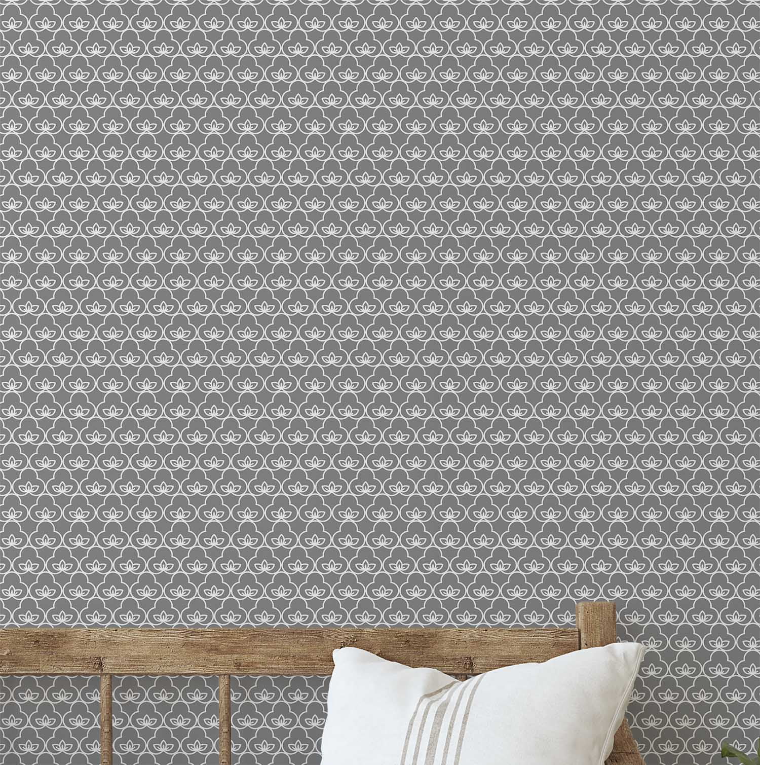 S4Sassy Lotus Mini Print Wallpaper - Asian Style Wall Covering, 25" x ...