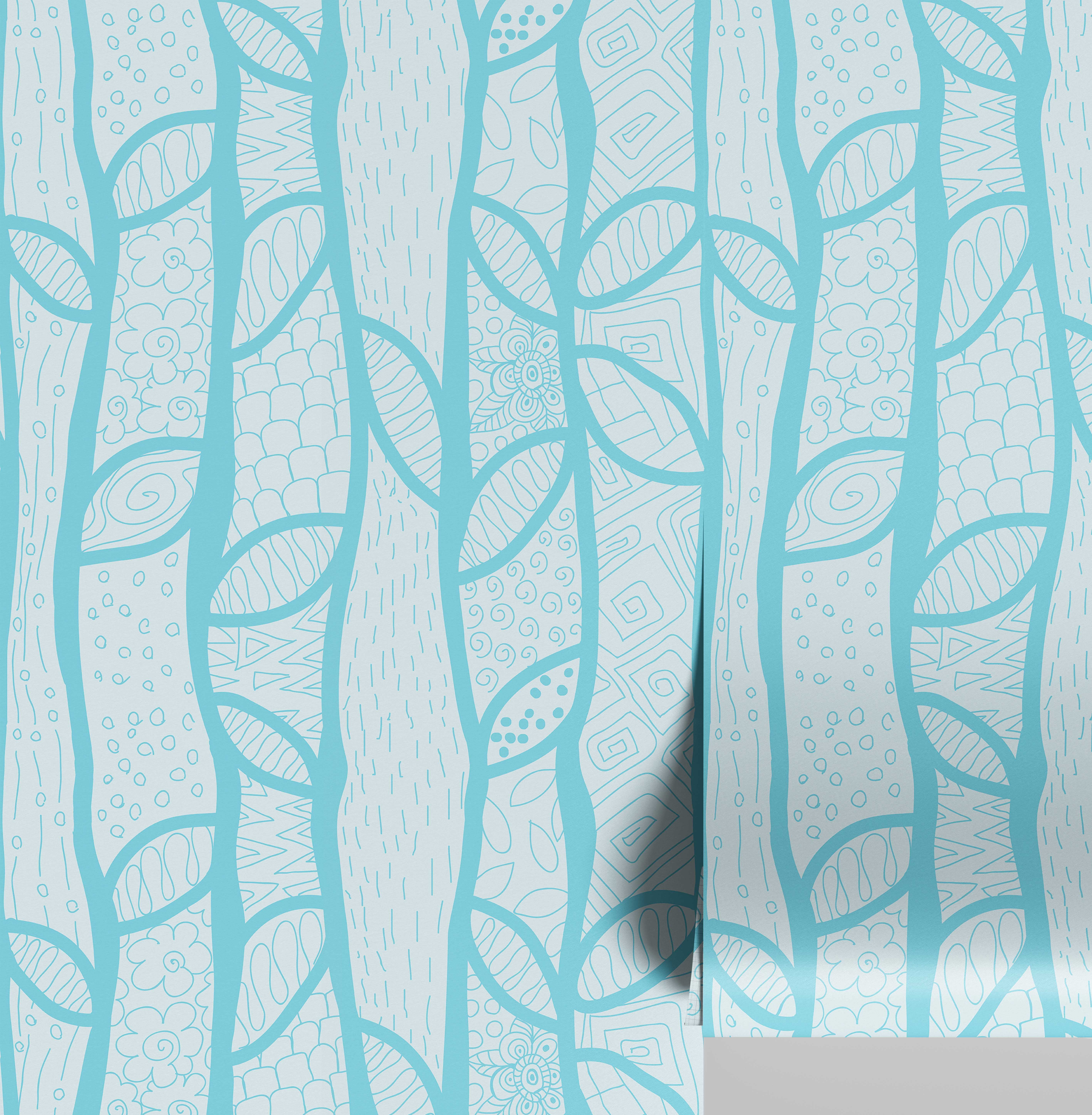 S4Sassy Modern Abstract Tree Pattern Wallpaper- Blue Wall Covering,25 ...