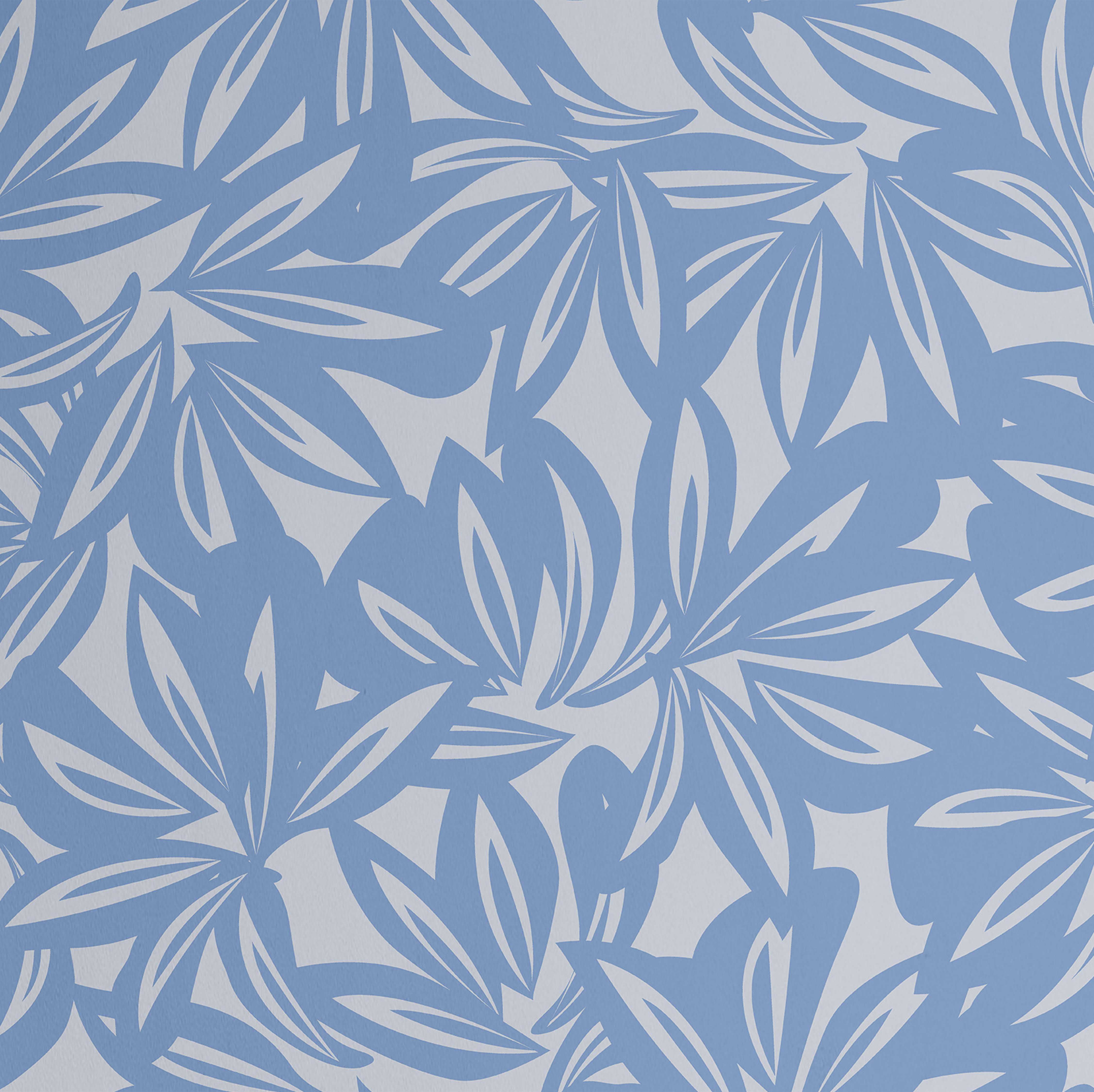 S4Sassy Modern Tropical Leaf Print Wallpaper - Blue Wall Covering, 25 ...